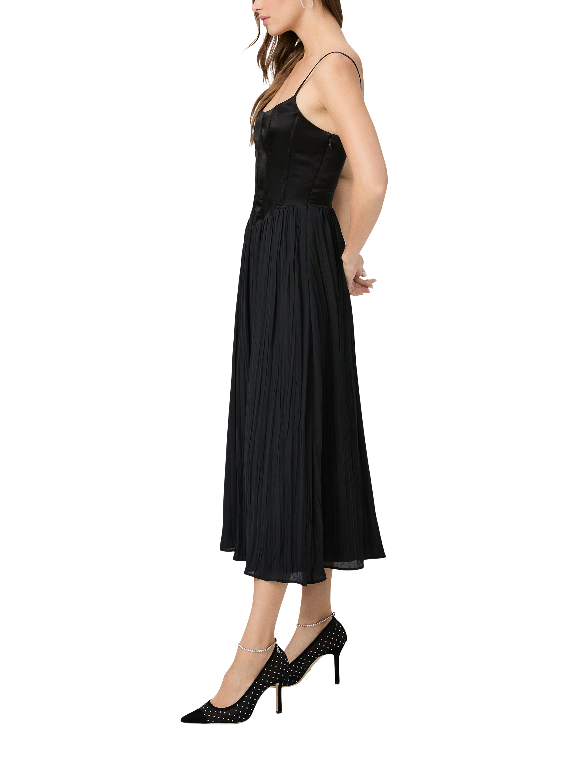 PAIGE Elke Sleeveless Midi Dress, Black