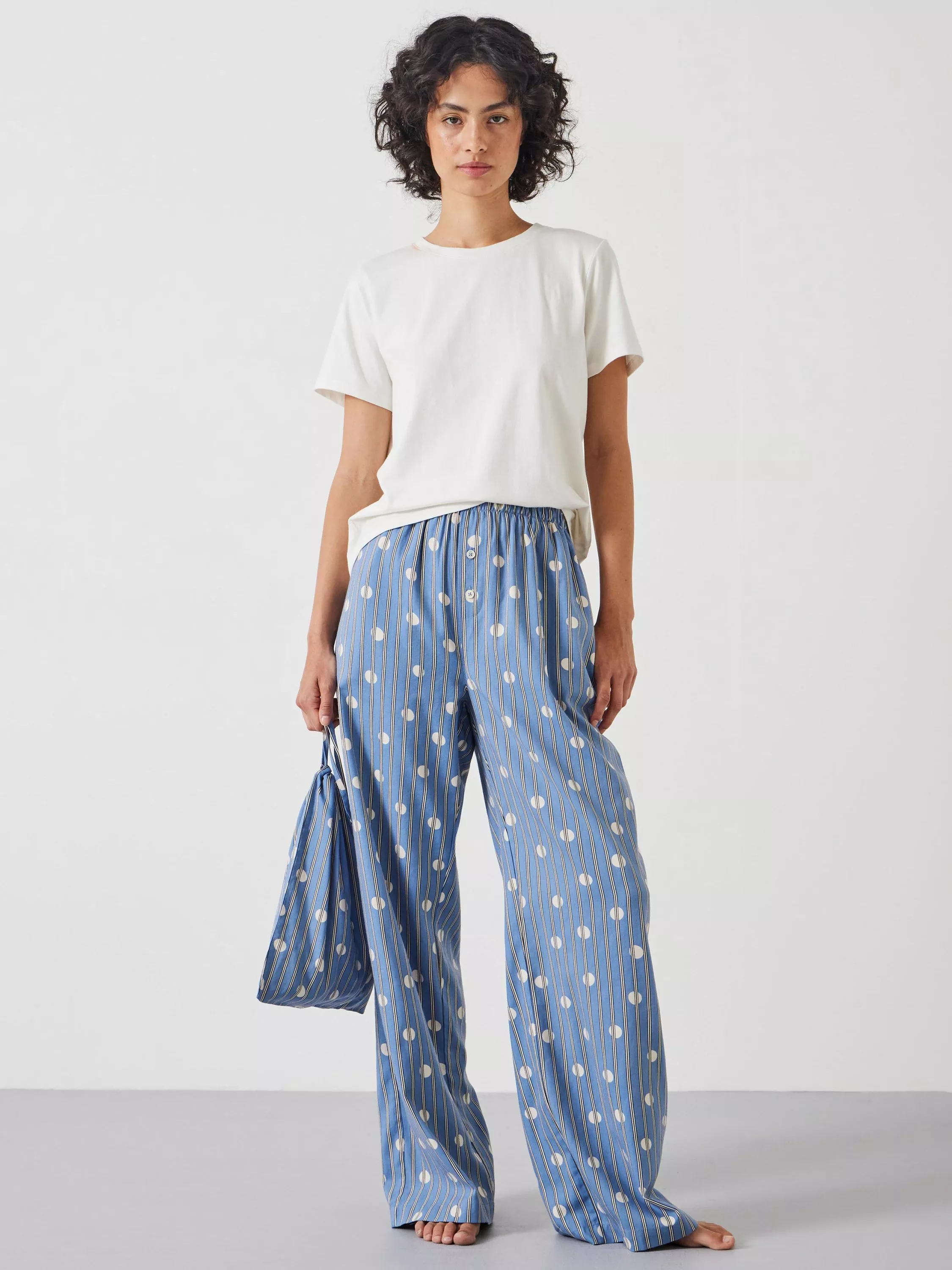 HUSH Angelina Cotton Satin Animal Print Pyjamas, Leopard Print