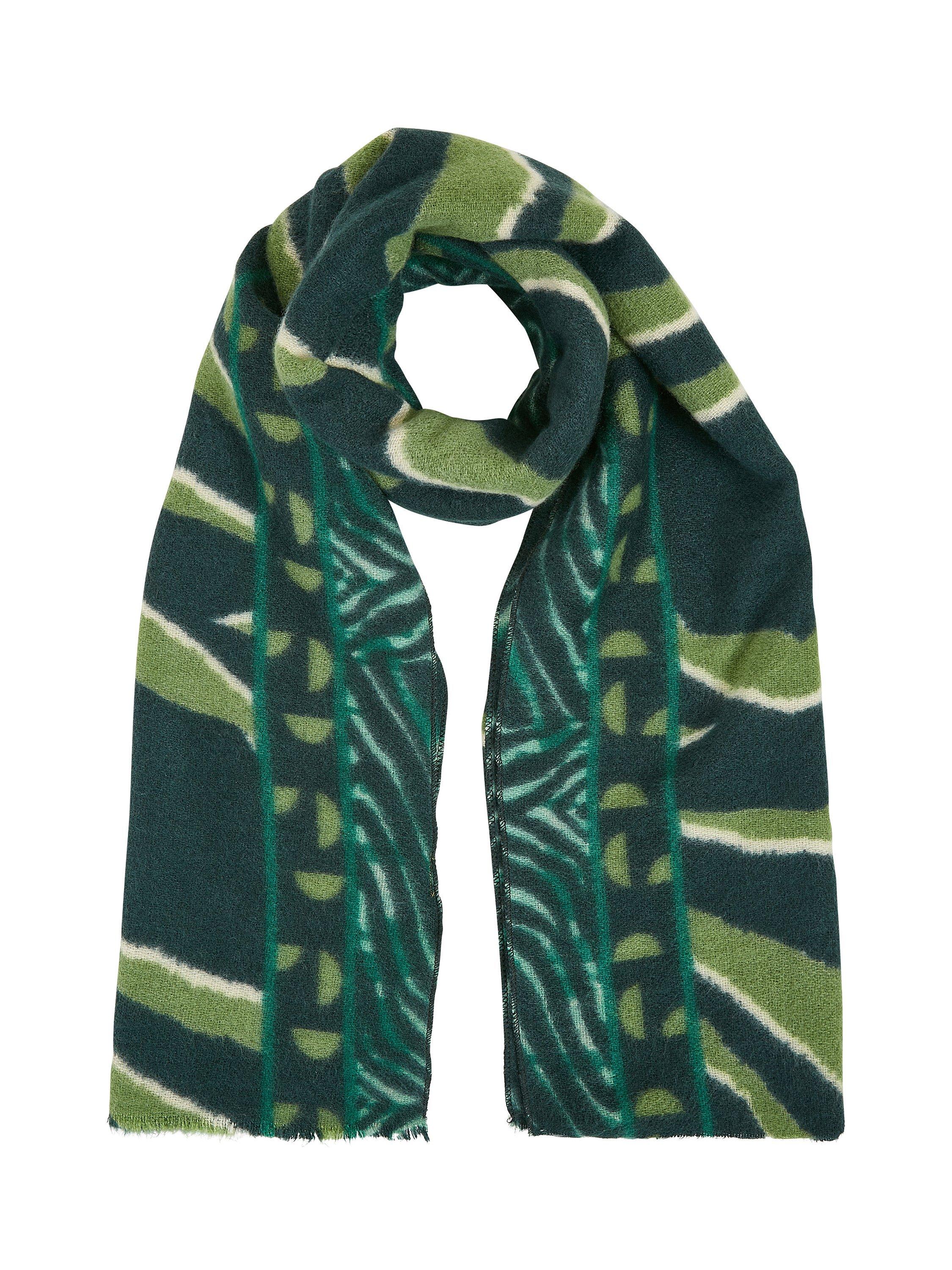 Yumi Zebra Soft Scarf, Green