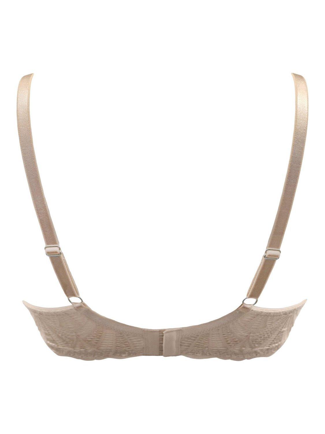 Pour Moi New Romance Padded Push Up Plunge Bra Almond