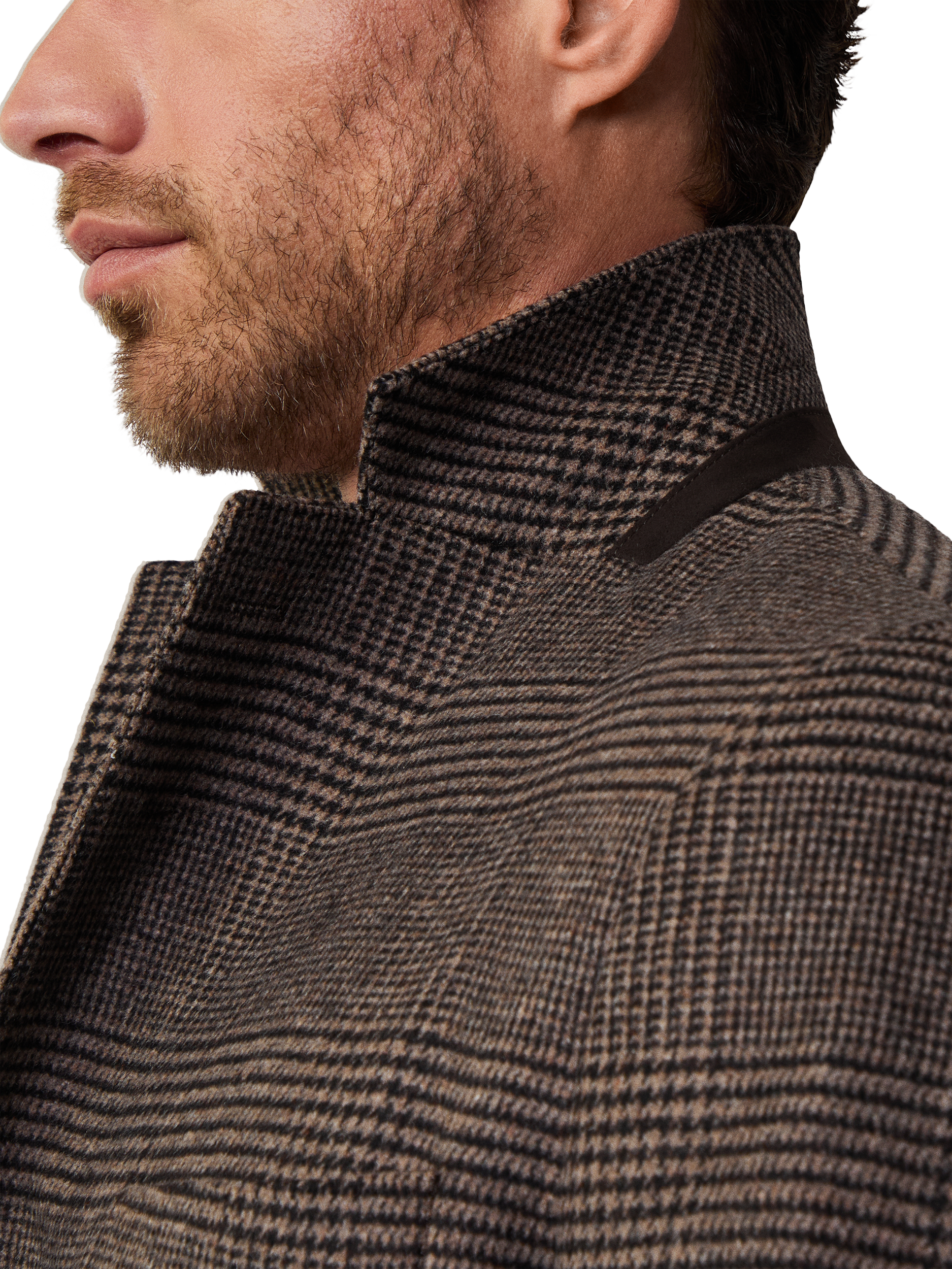 Hackett London Check Wool Coat, Brown