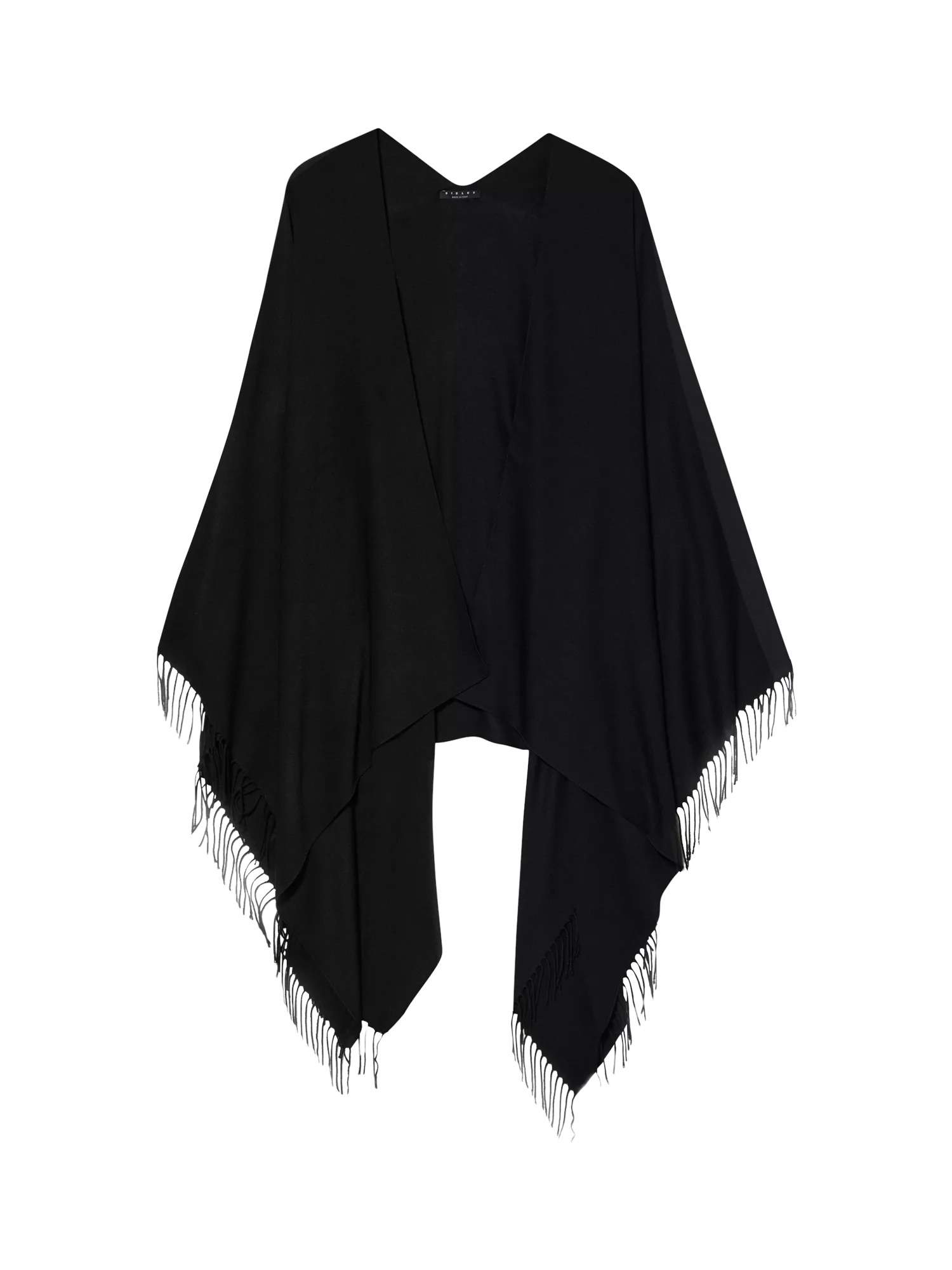 SISLEY Fringed Shawl Scarf, Black