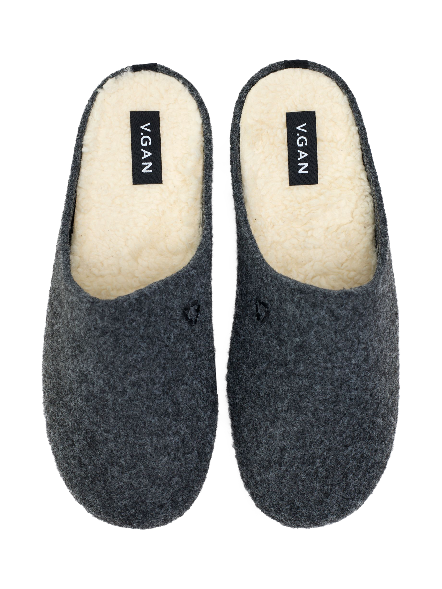 V.GAN Vegan Date Mule Slippers, Dark Grey