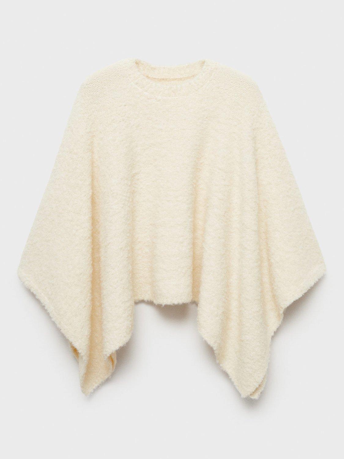 Mango Wayne Cape Poncho, Cream