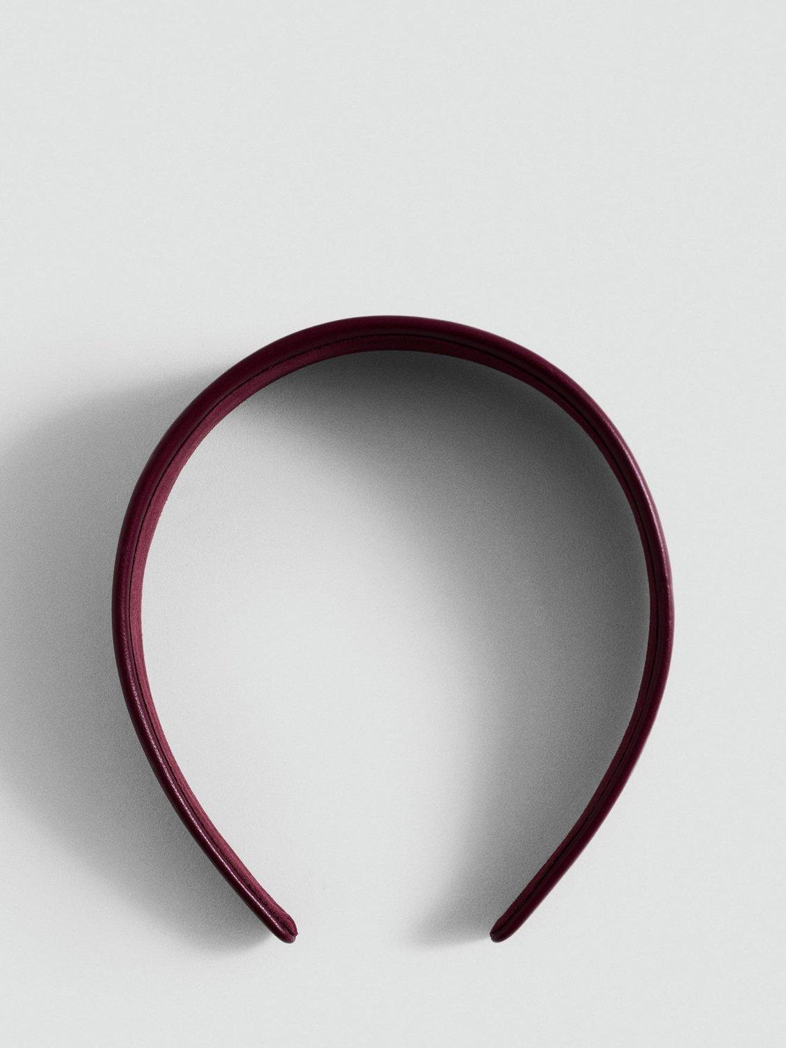Mango Doro Leather Headband, Dark Red
