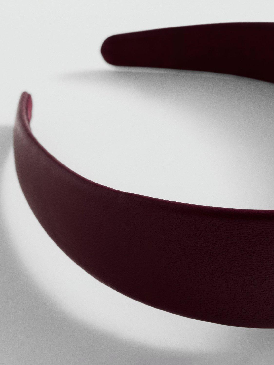 Mango Doro Leather Headband, Dark Red