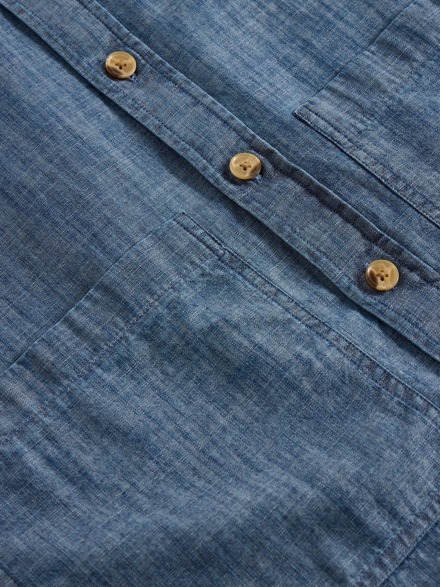White Stuff Newark Cotton Regular Fit Overshirt, Chambray