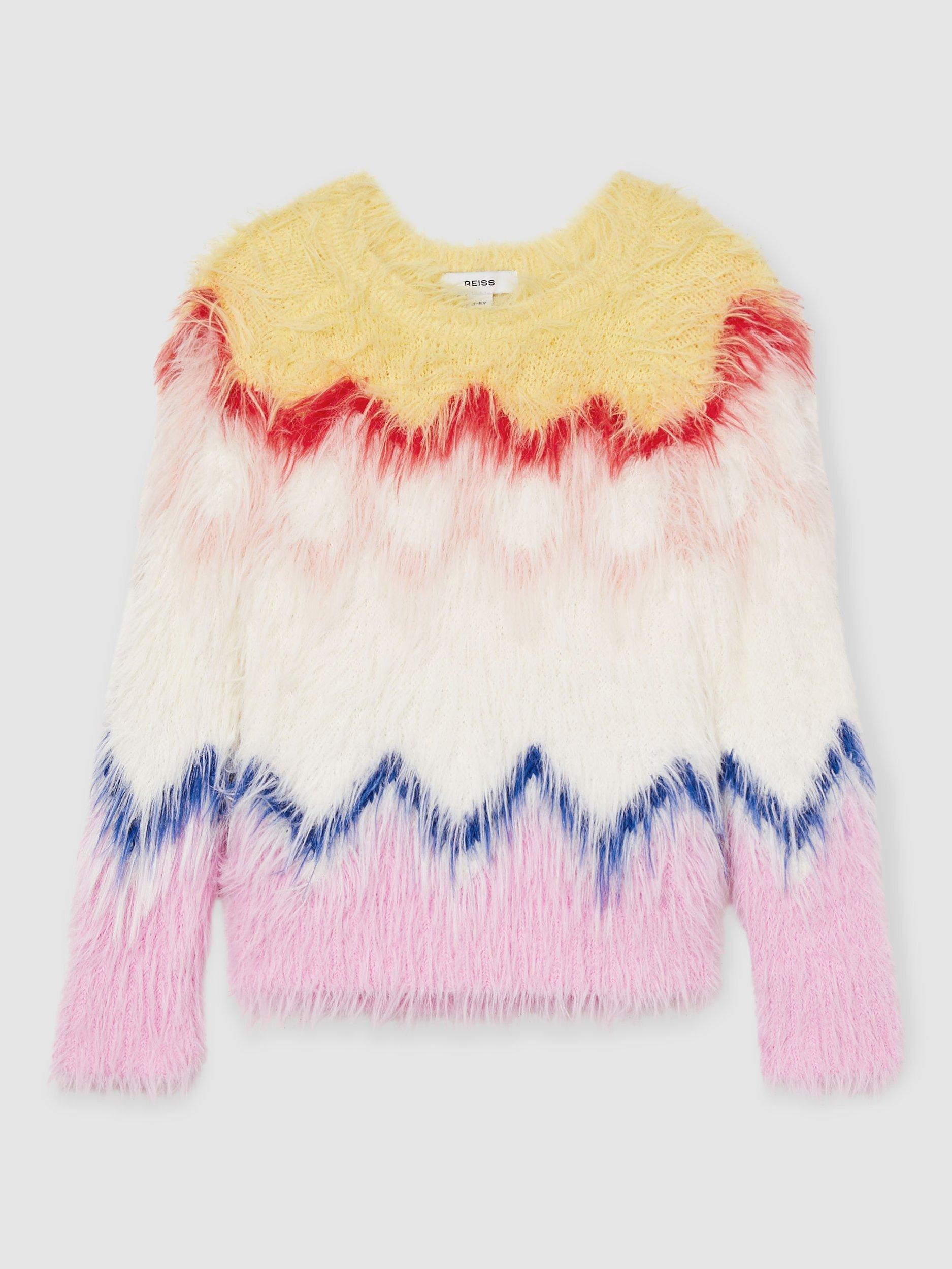 Reiss Kids' Fuzz Fluffy Fair Isle Jumper, Multi