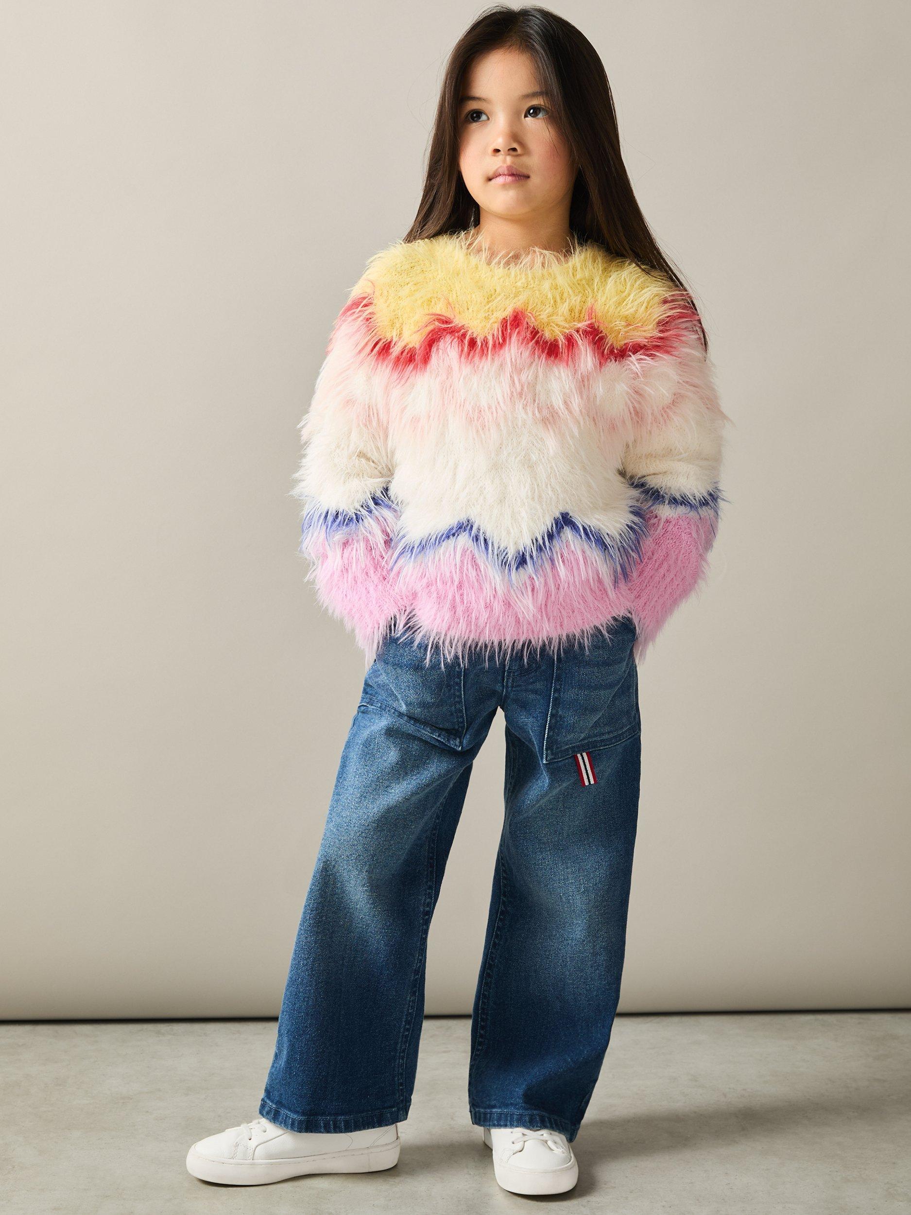 Reiss Kids' Fuzz Fluffy Fair Isle Jumper, Multi