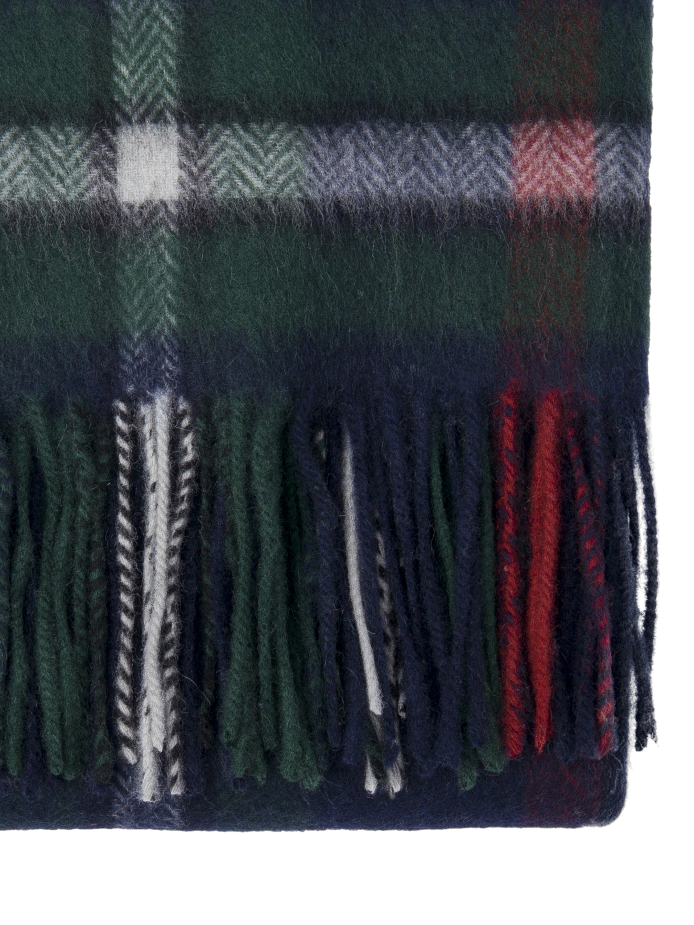 Hackett London Tartan Check Cashmere Scarf, Navy