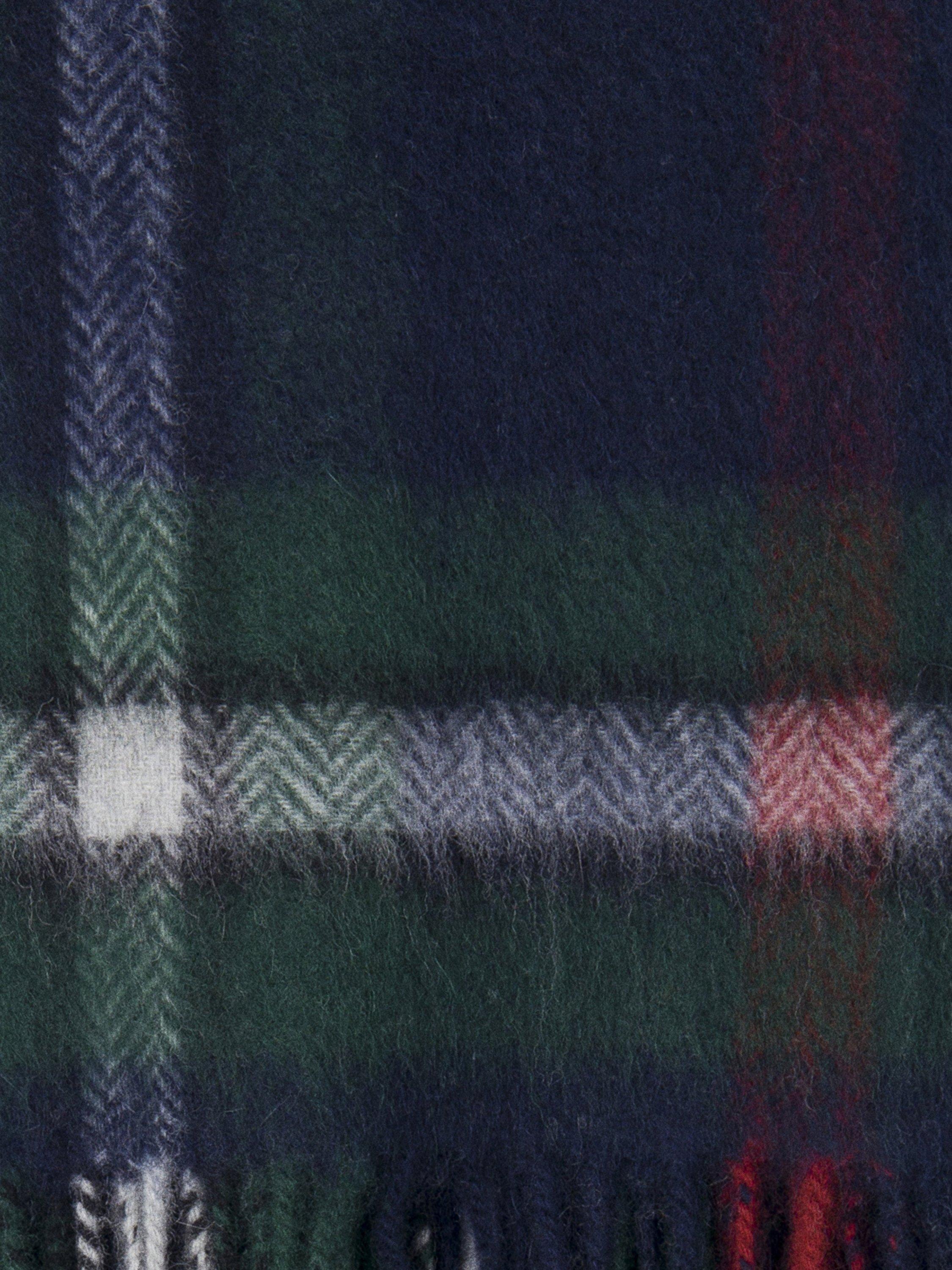 Hackett London Tartan Check Cashmere Scarf, Navy