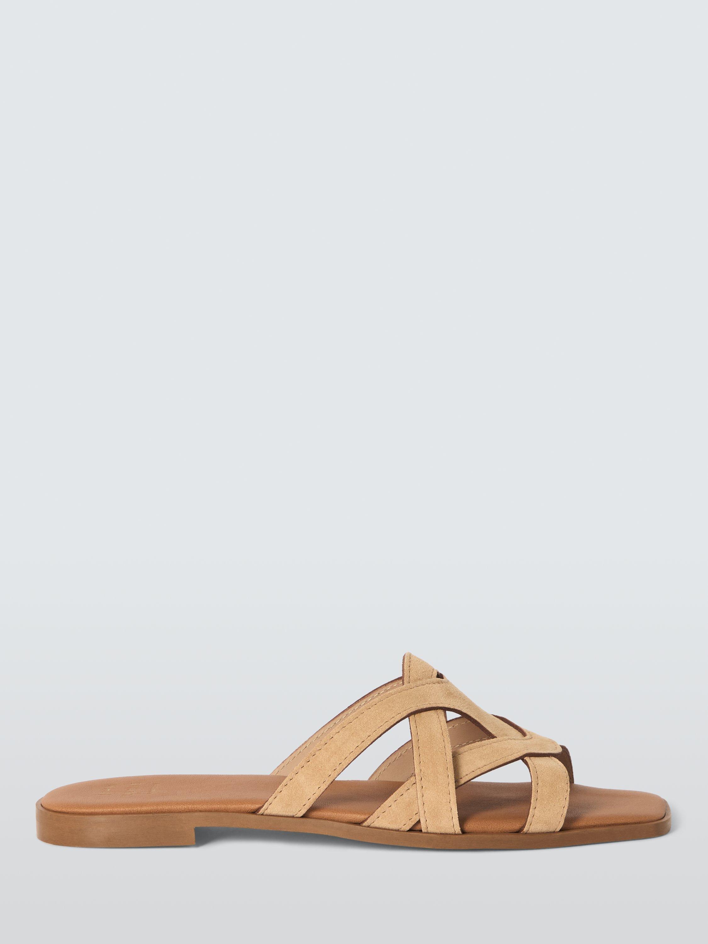 John Lewis Lanes Suede Interwoven Square Toe Mule Slider Sandals