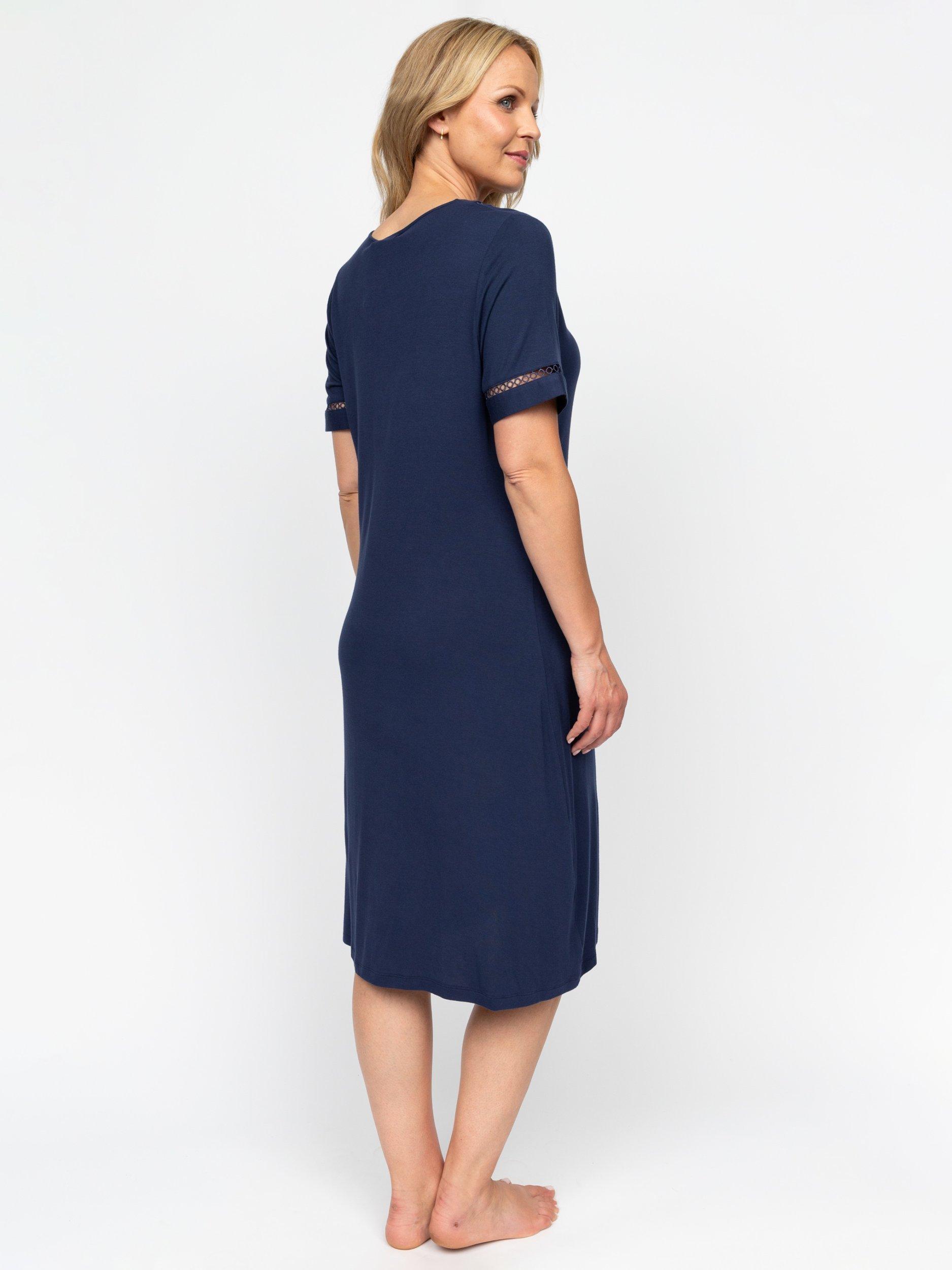 Nora Rose By Cyberjammies Louisa Lace Detail Nightdress Navy