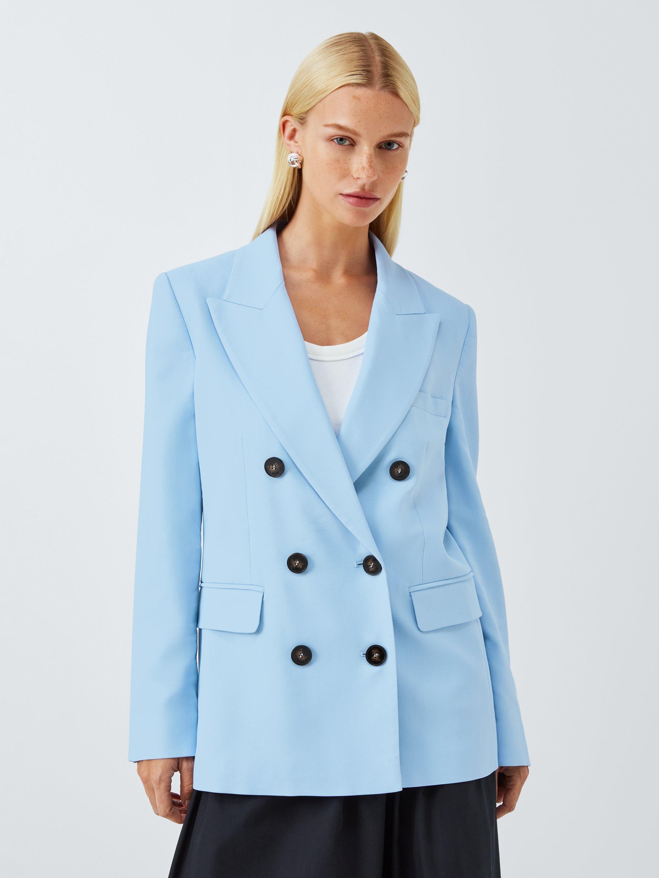 Marella Hieros Double Breasted Blazer, Light Blue