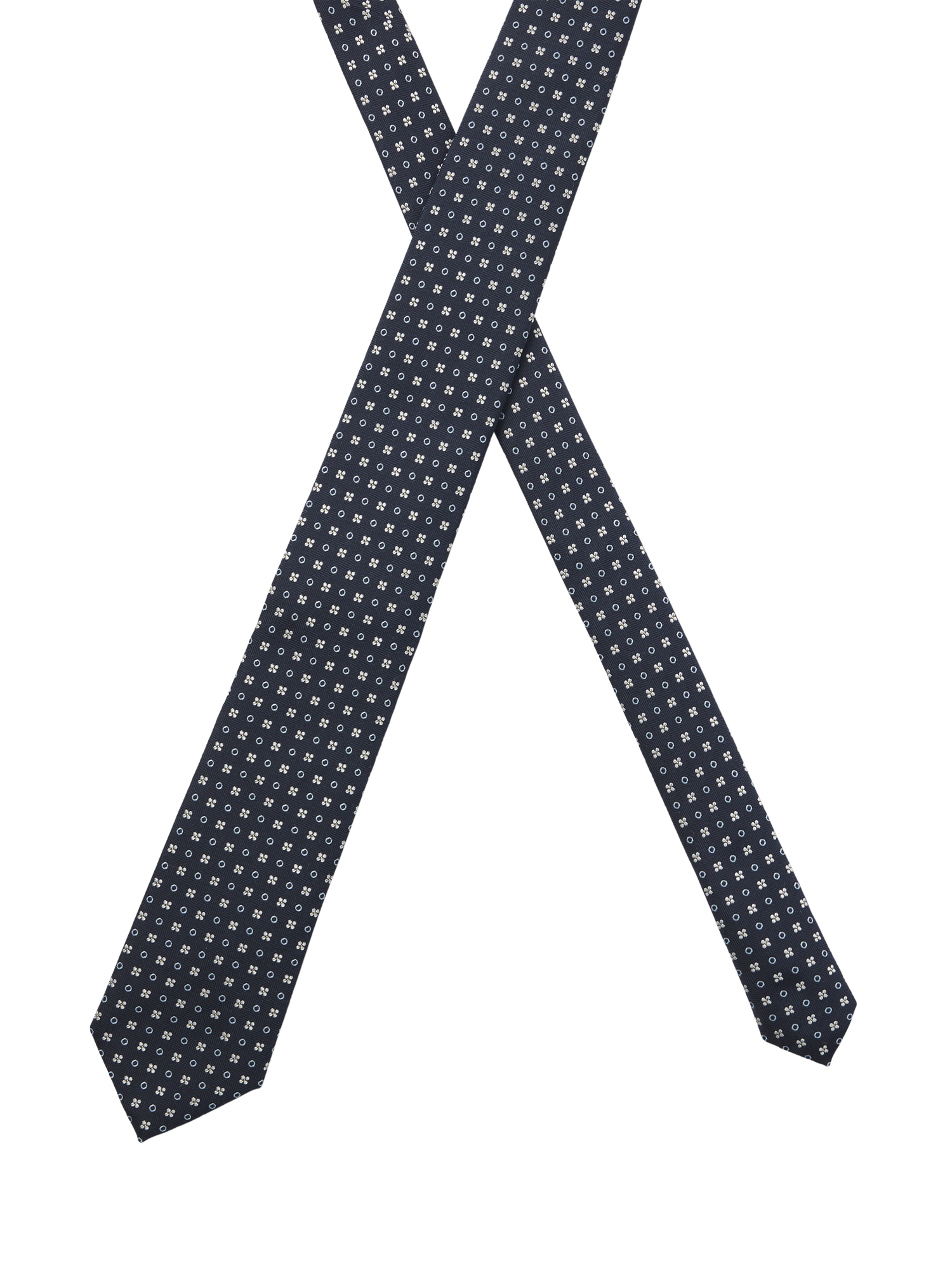 HUGO BOSS BOSS Jacquard Pattern Silk-Blend Tie, Dark Blue