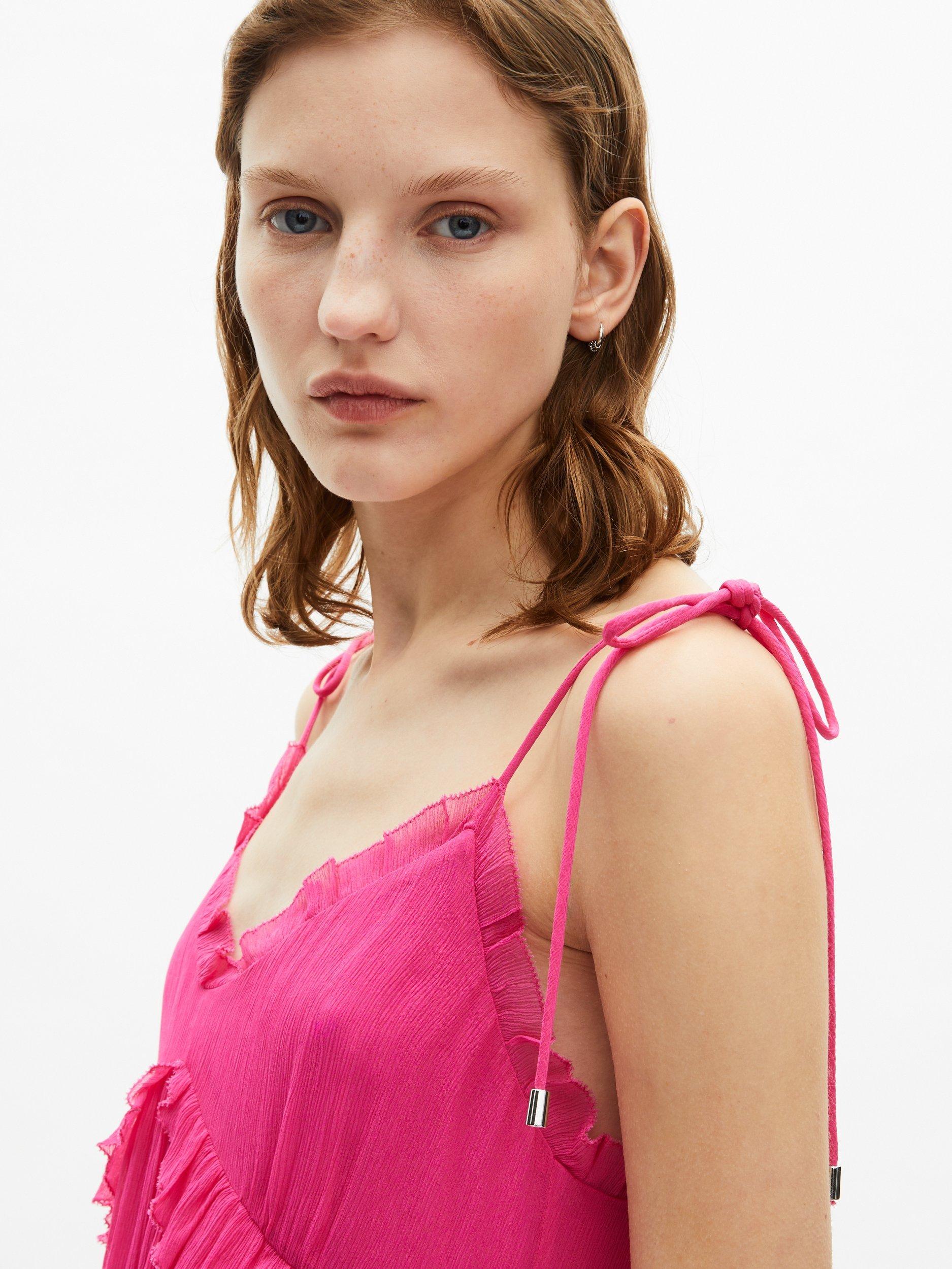 THE KOOPLES Robe Frilly Hanky Hem Mini Dress, Pink