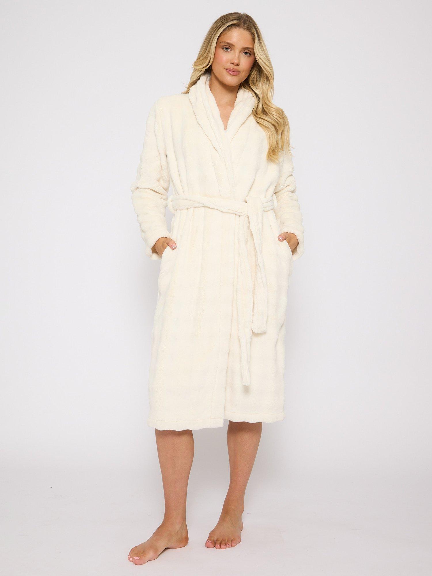 Loungeable Bubble Cut Robe, Cream
