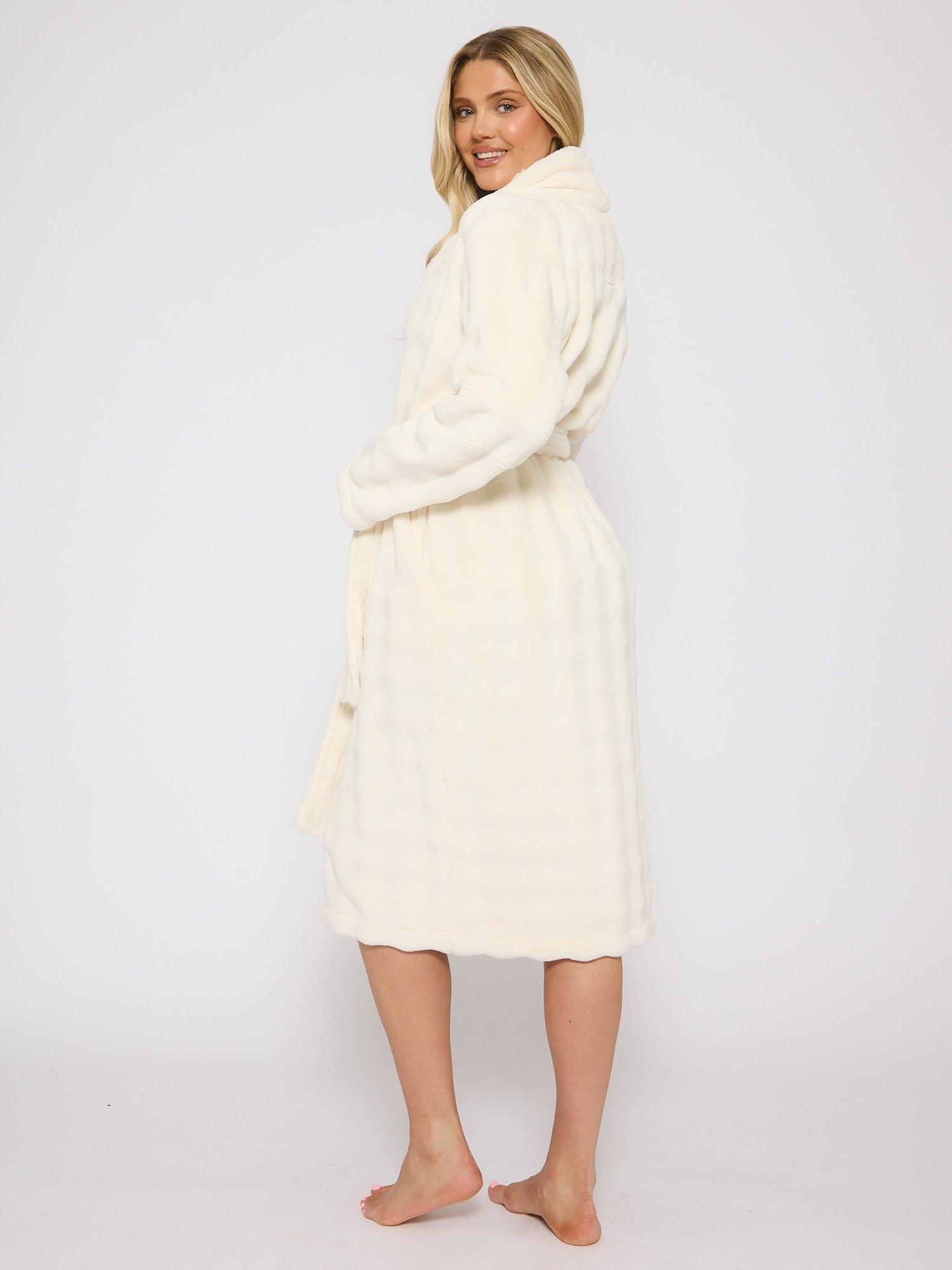 Loungeable Bubble Cut Robe, Cream