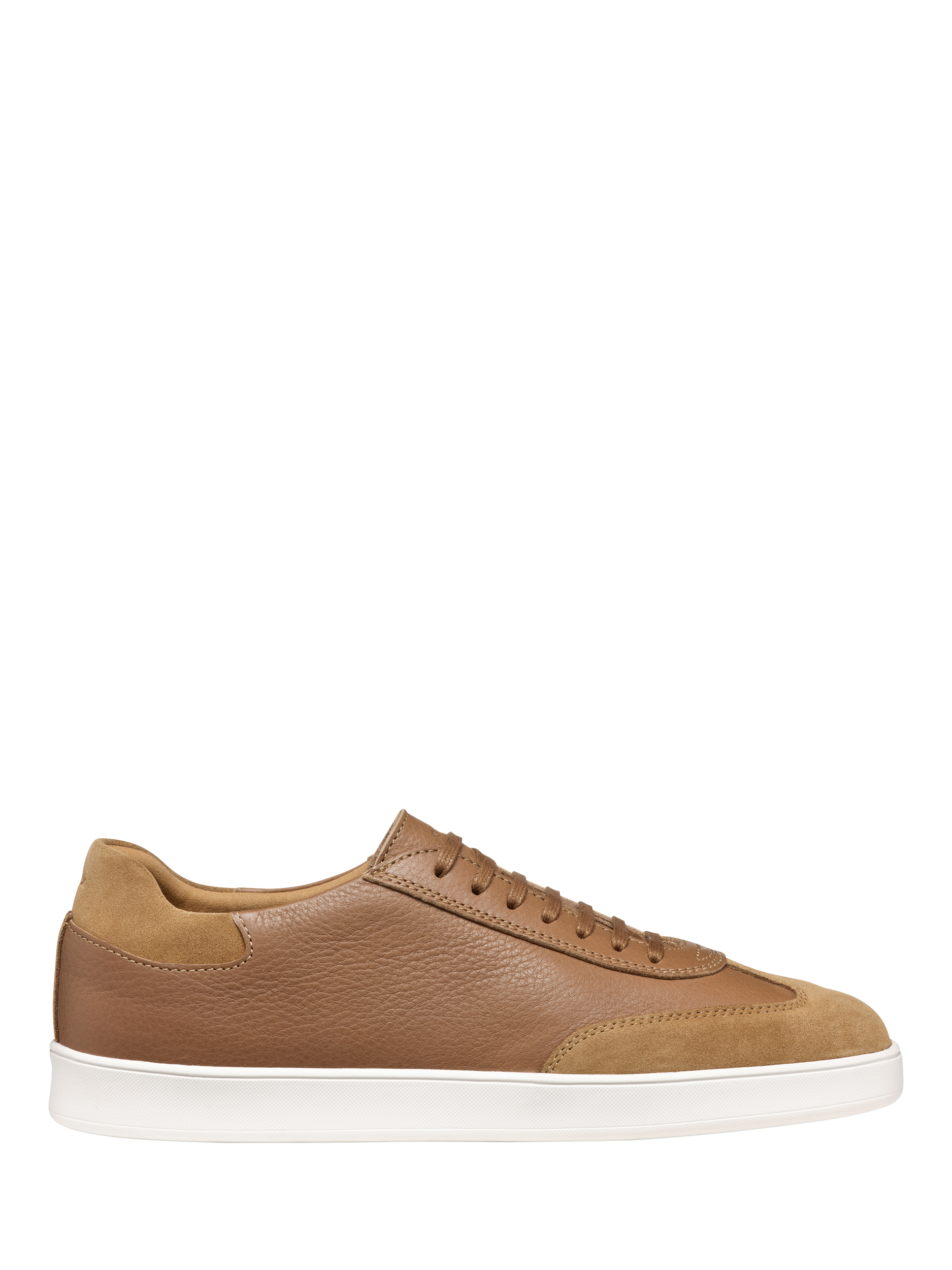 Geox Regio Leather Lace Up Trainers, Toffee