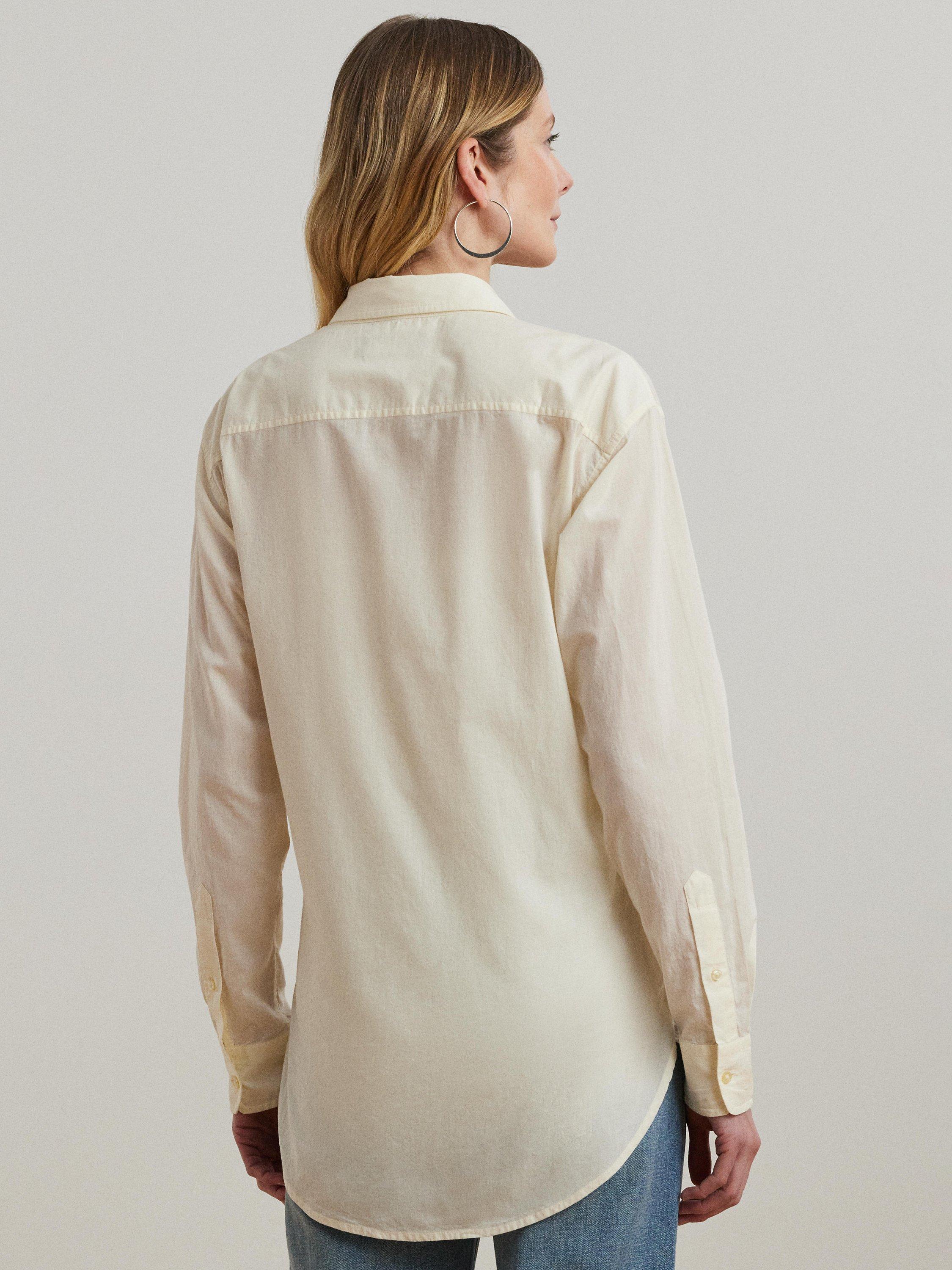 Lauren Ralph Lauren Marvena Textured Long Sleeve Shirt, Cream