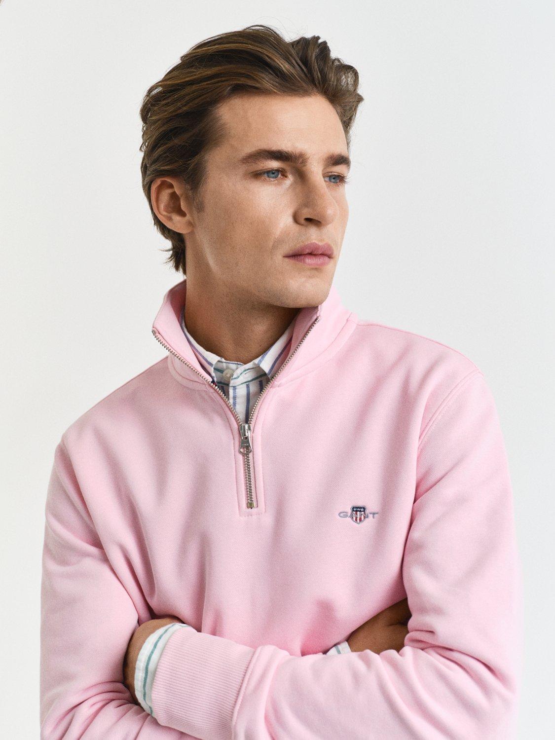 GANT Shield Logo 1/2 Zip Sweatshirt, California Pink
