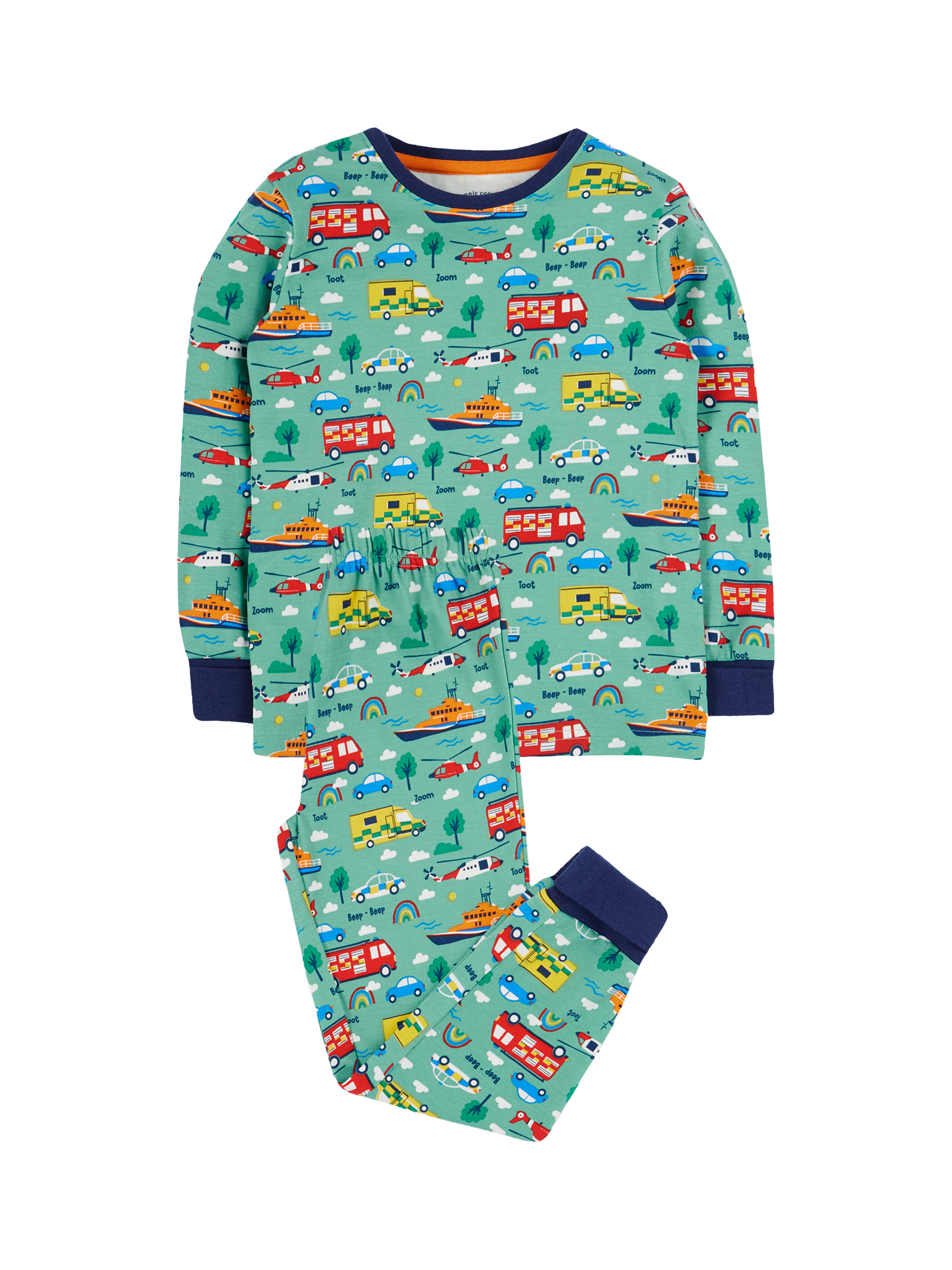 Frugi Kids' Sundown Organic Cotton Printed Pyjamas, Multi
