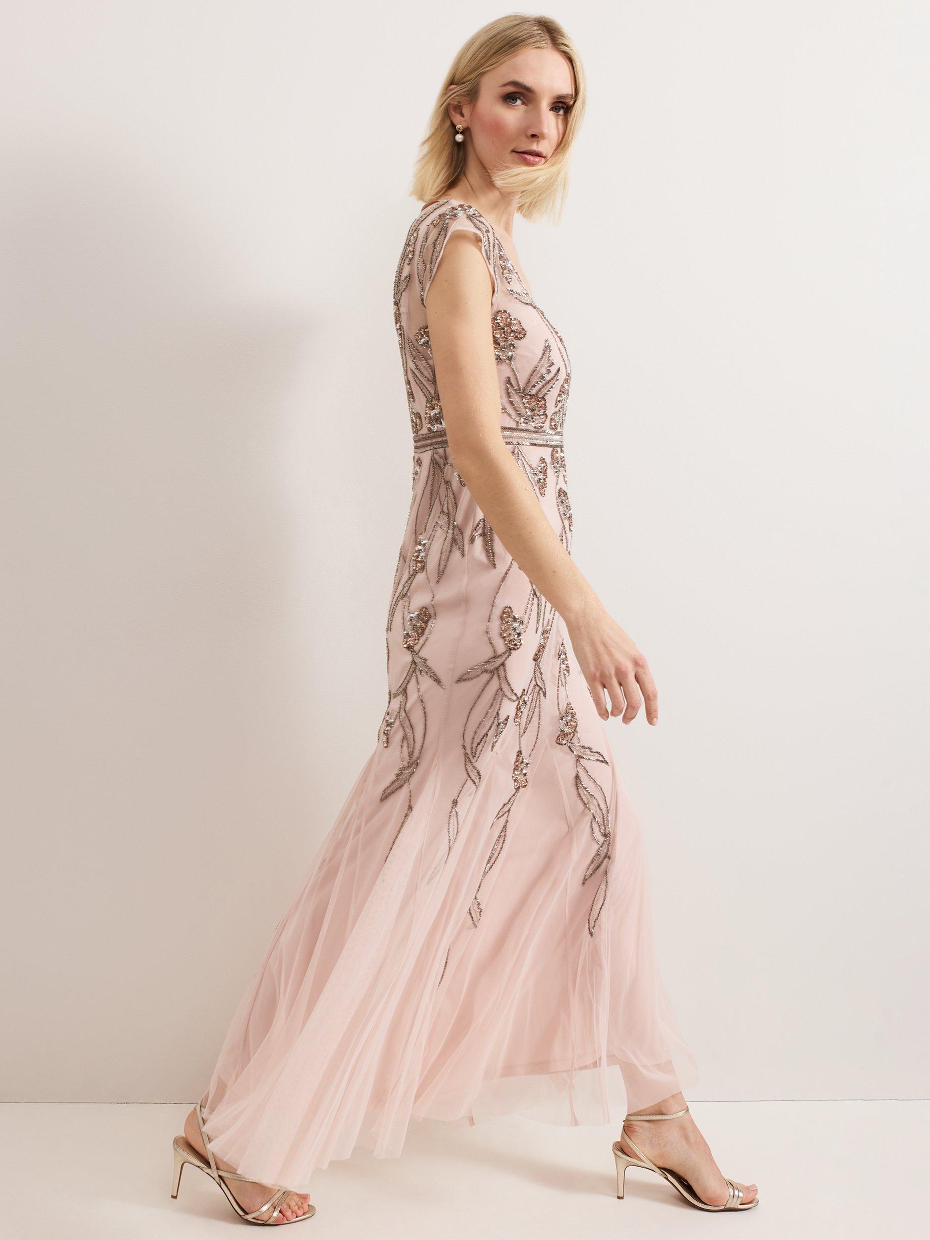 Phase Eight Collection 8 Evonne Beaded Dress, Pale Pink