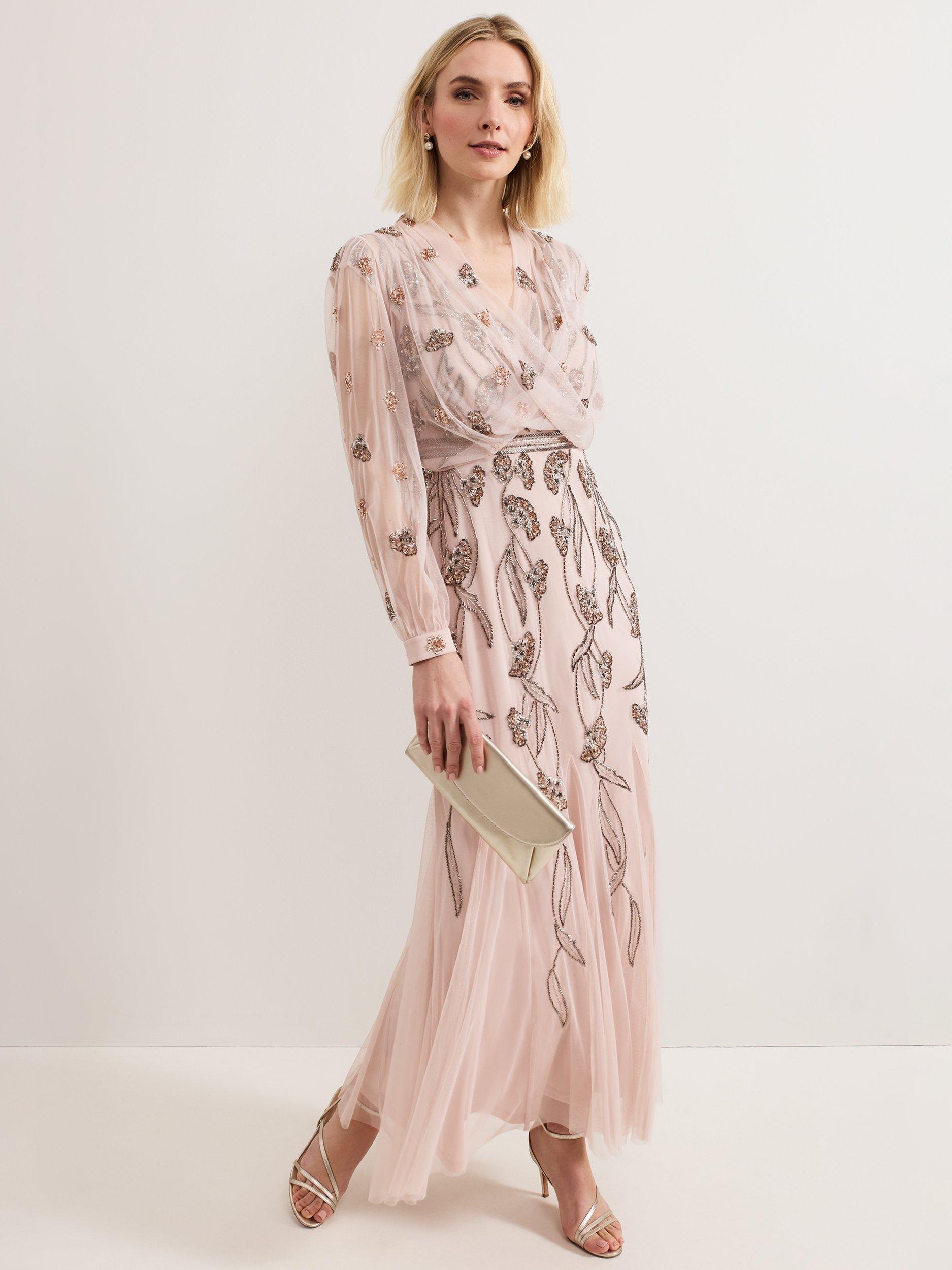 Phase Eight Collection 8 Evonne Beaded Dress, Pale Pink