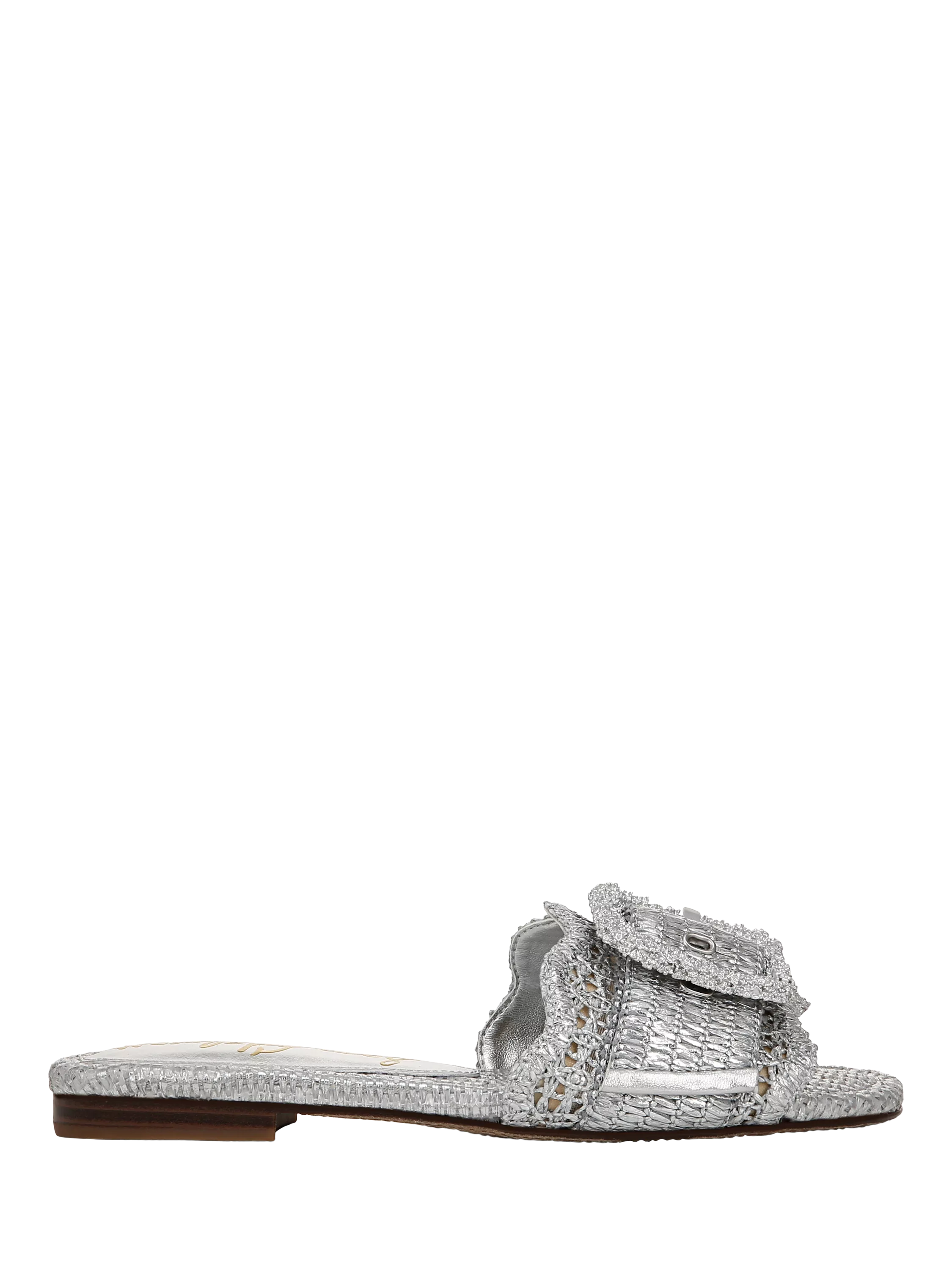 Sam Edelman Bambi 6 Raffia Slider Sandals, Amber Gold