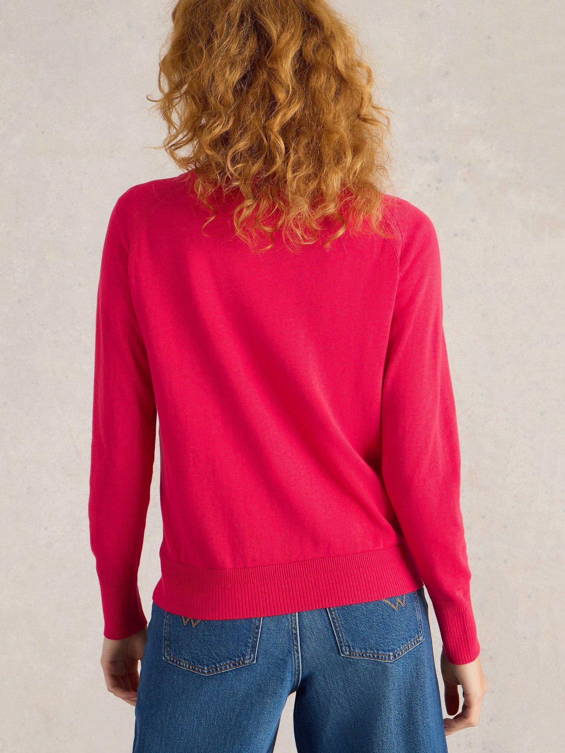 White Stuff Lulu Pure Organic Cotton Cardigan Bright Pink