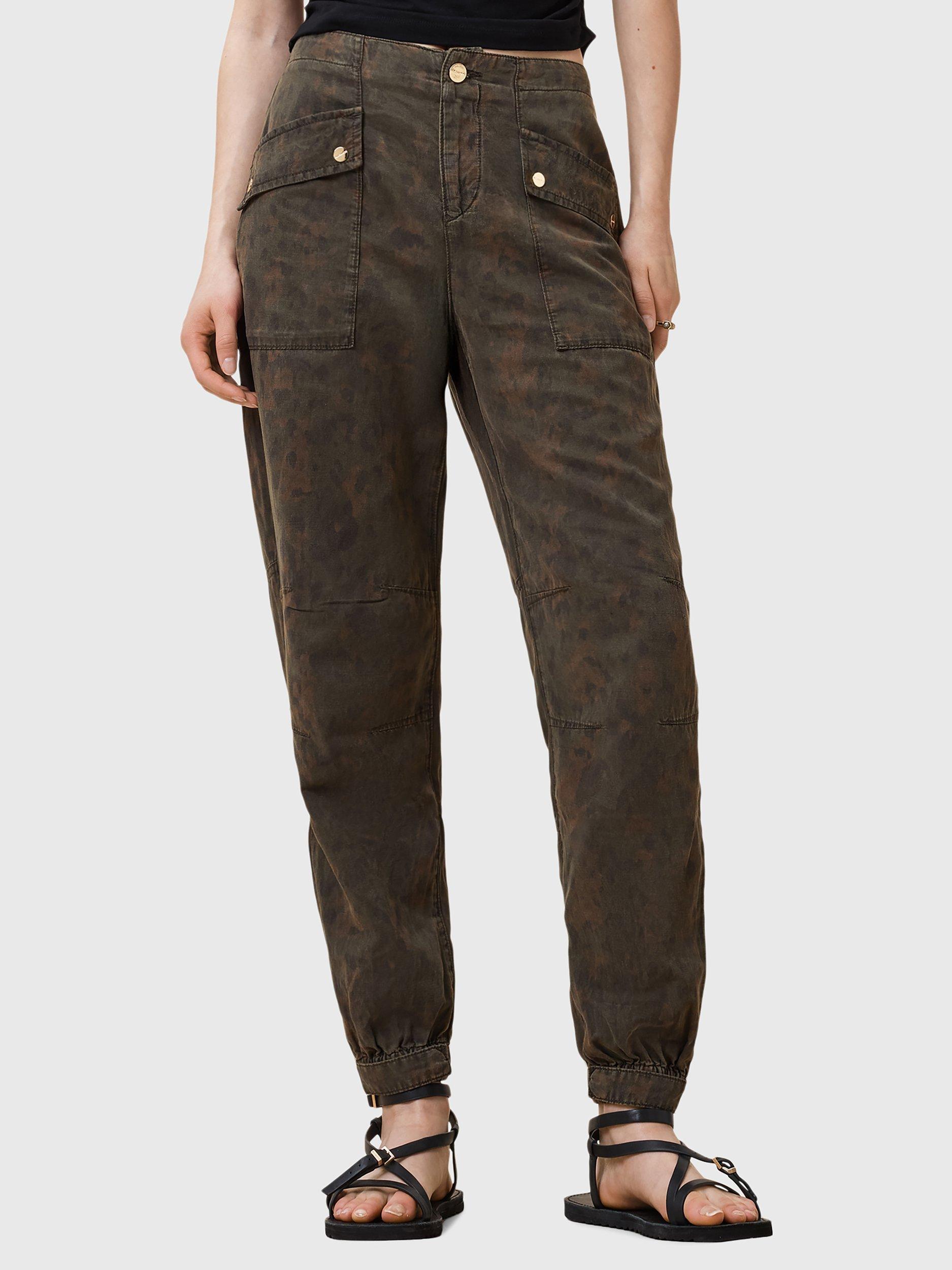 AllSaints Val Utility Tapered Trousers, Green Mid