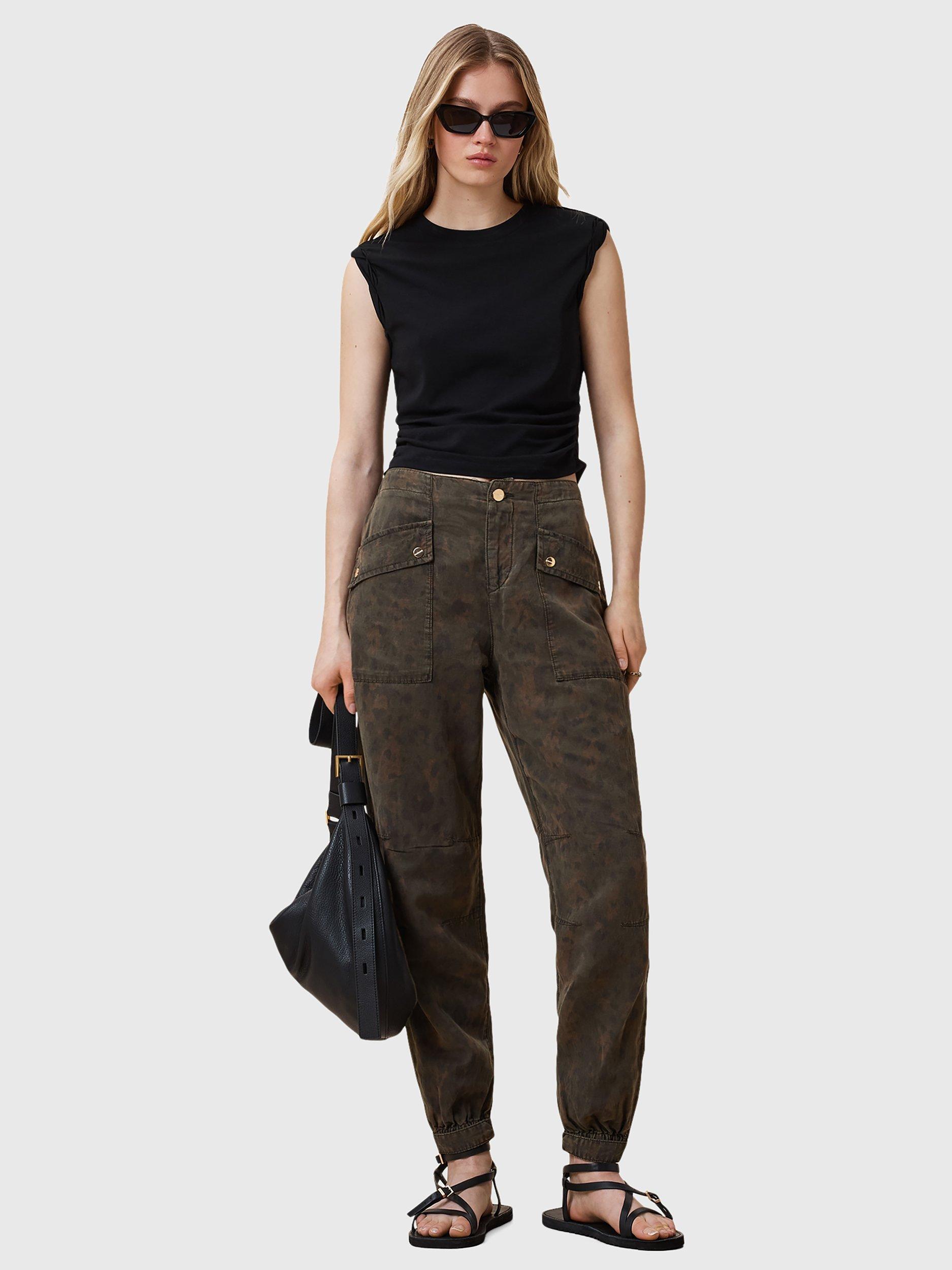 AllSaints Val Utility Tapered Trousers, Green Mid