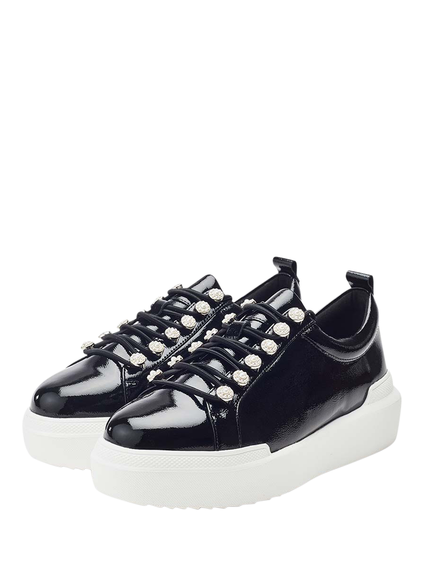 Moda in Pelle Blossie Leather Lace Up Chunky Trainers