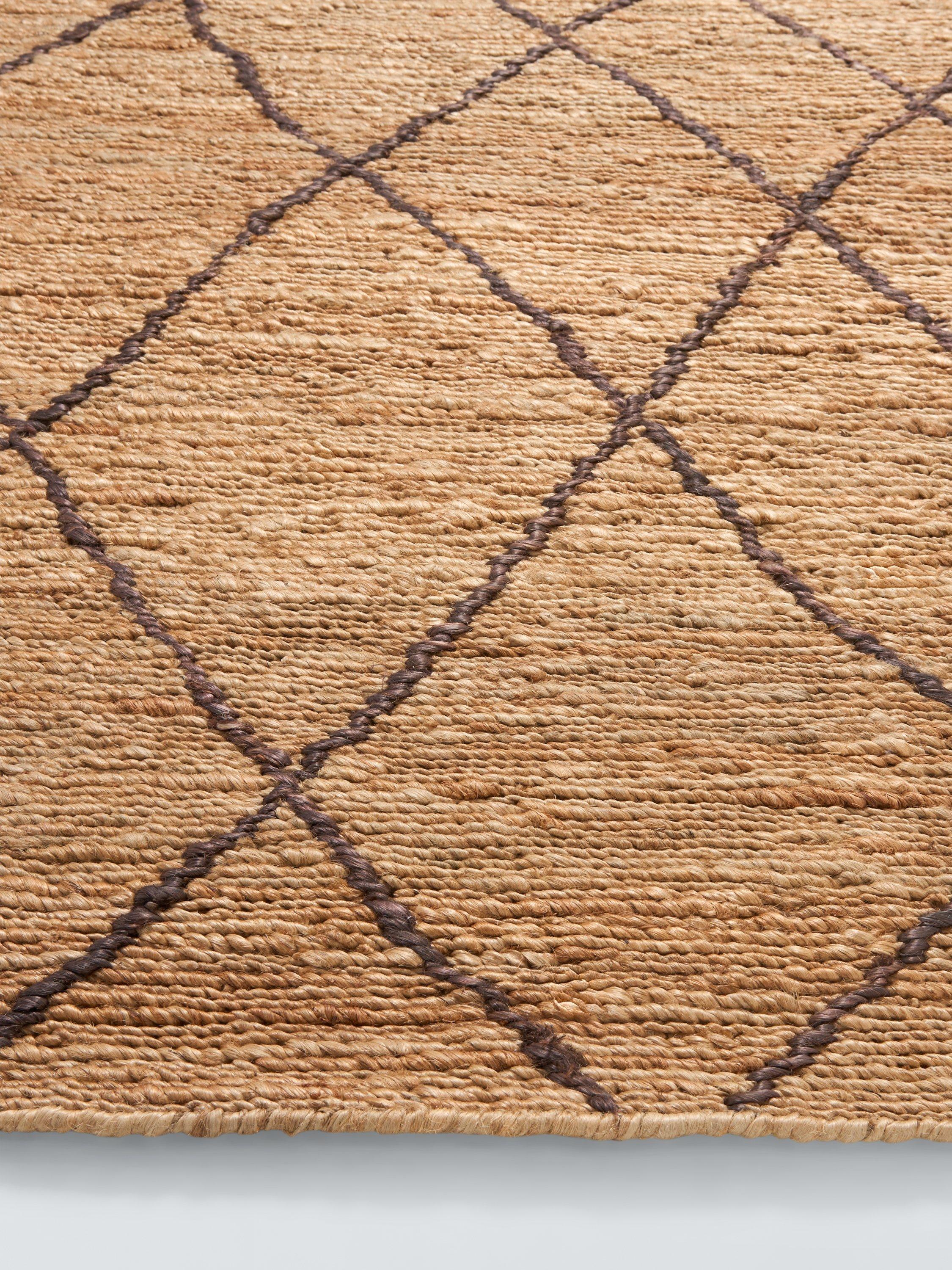 John Lewis Zohra Diamond Pure Jute Rug, Natural