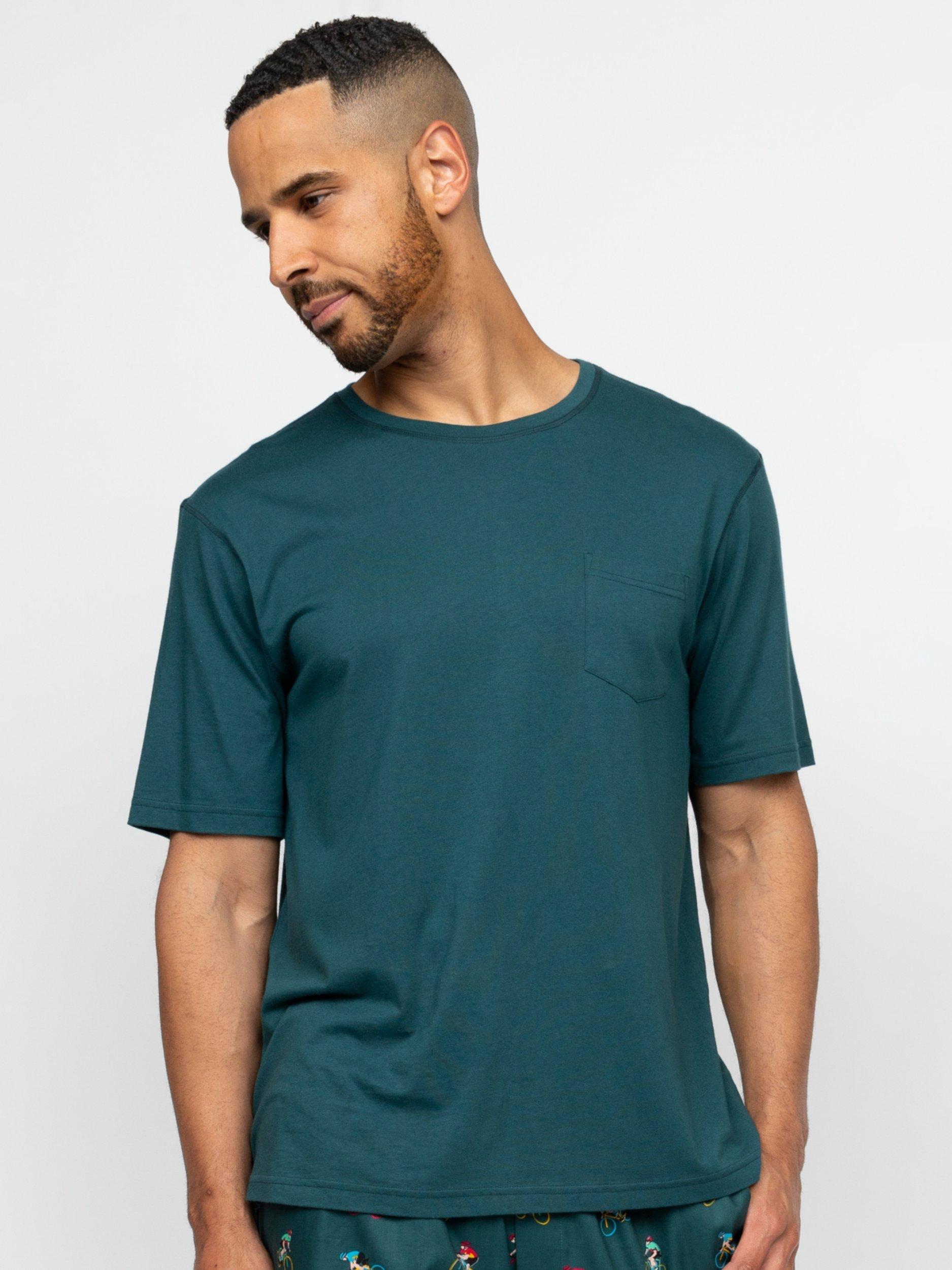 Cyberjammies Theo Jersey Short Sleeve Pyjama T-Shirt, Green