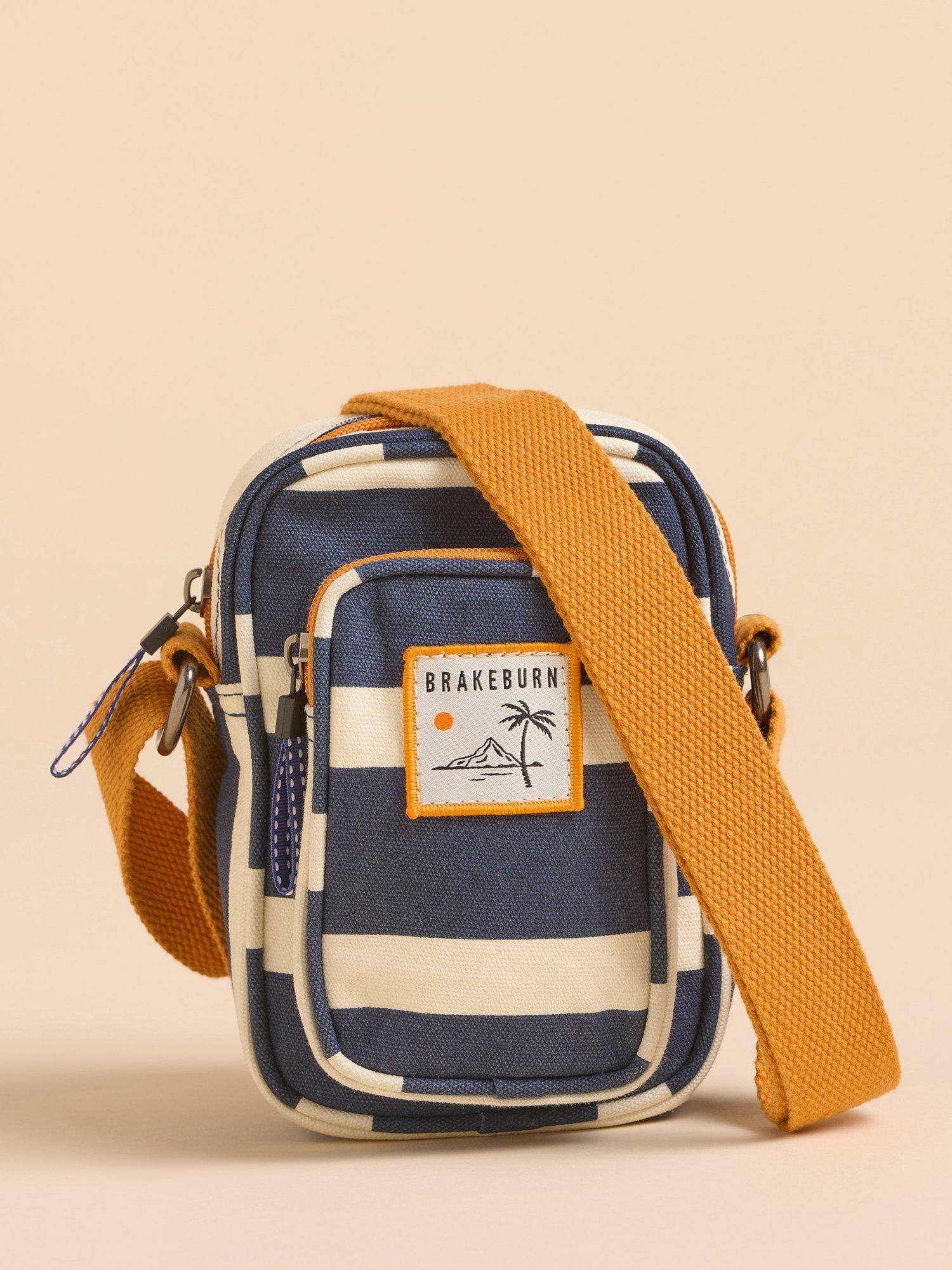 Brakeburn Harbour Stripe Small Crossbody Bag, Navy