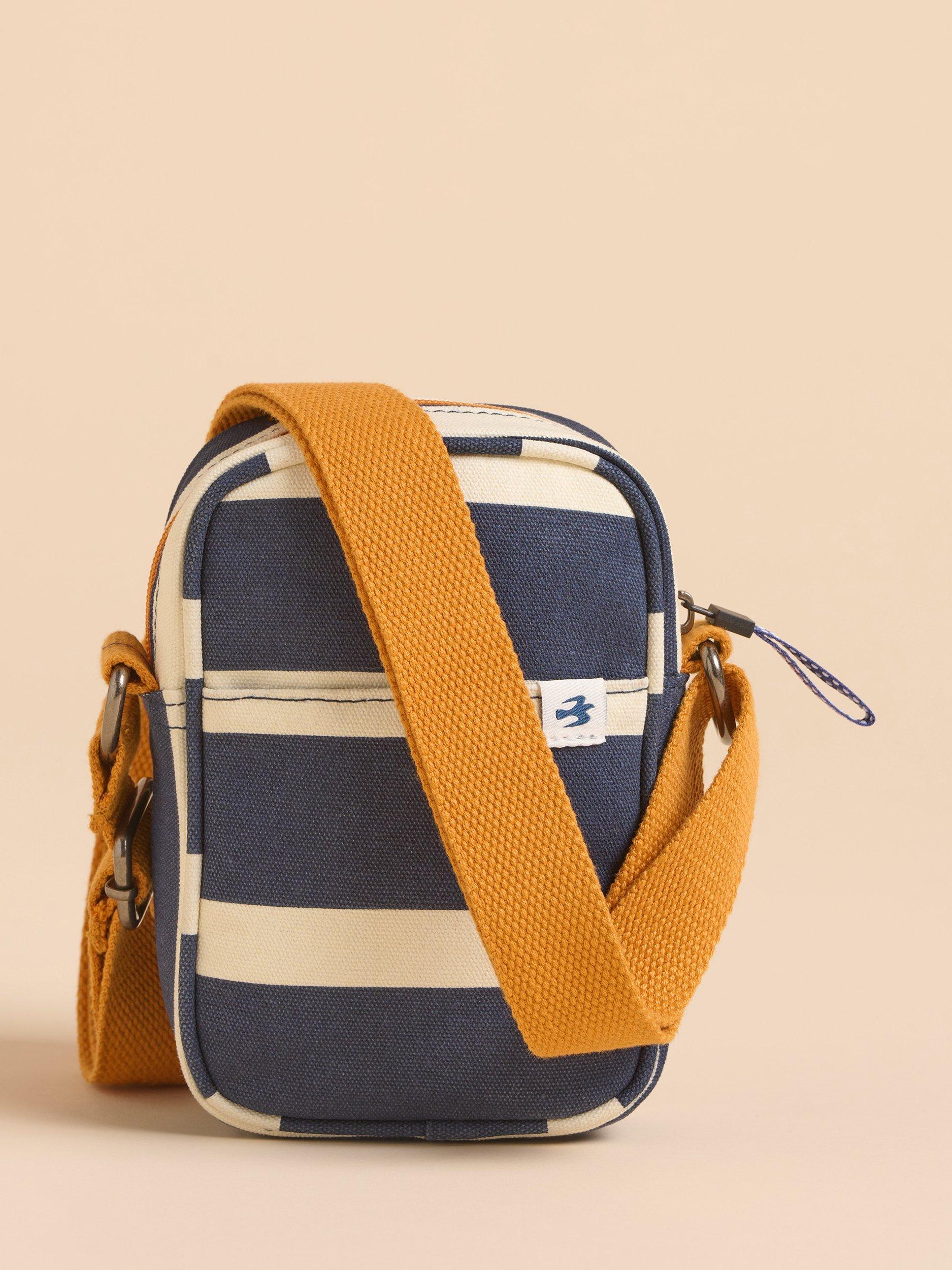 Brakeburn Harbour Stripe Small Crossbody Bag, Navy