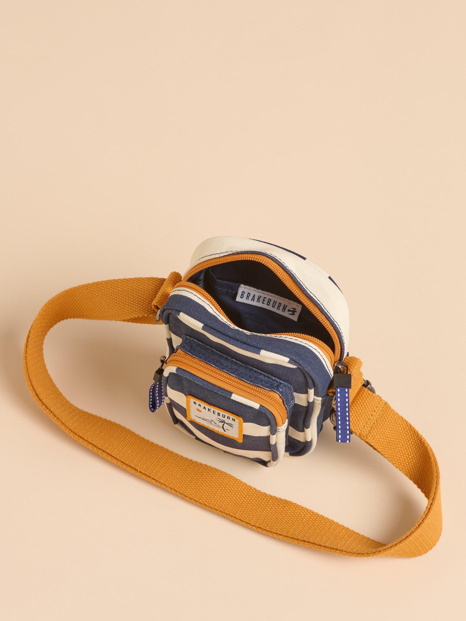 Brakeburn Harbour Stripe Small Crossbody Bag, Navy