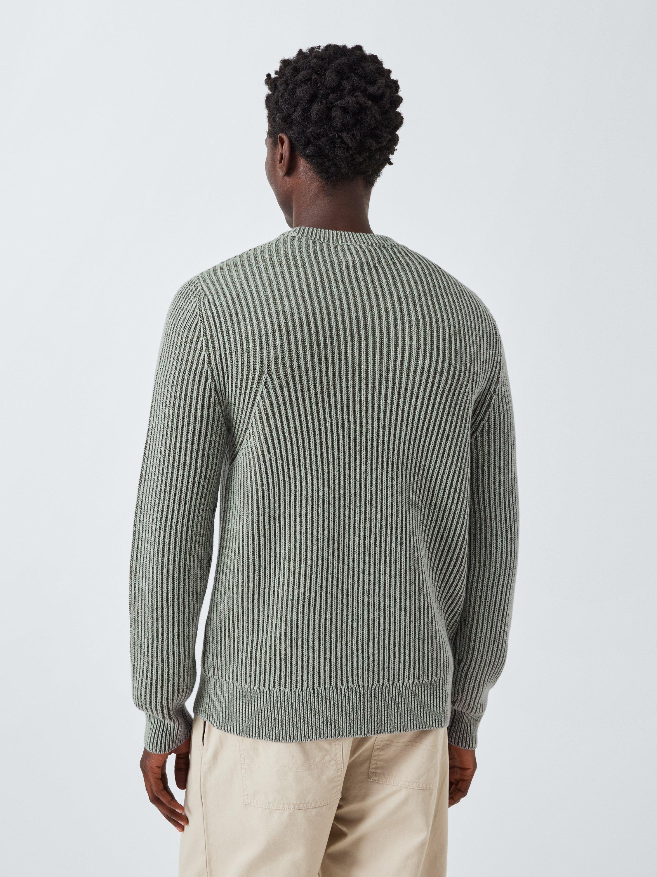 Kin Crew Neck Ribbed Cotton Wool Blend Jumper, Beetle