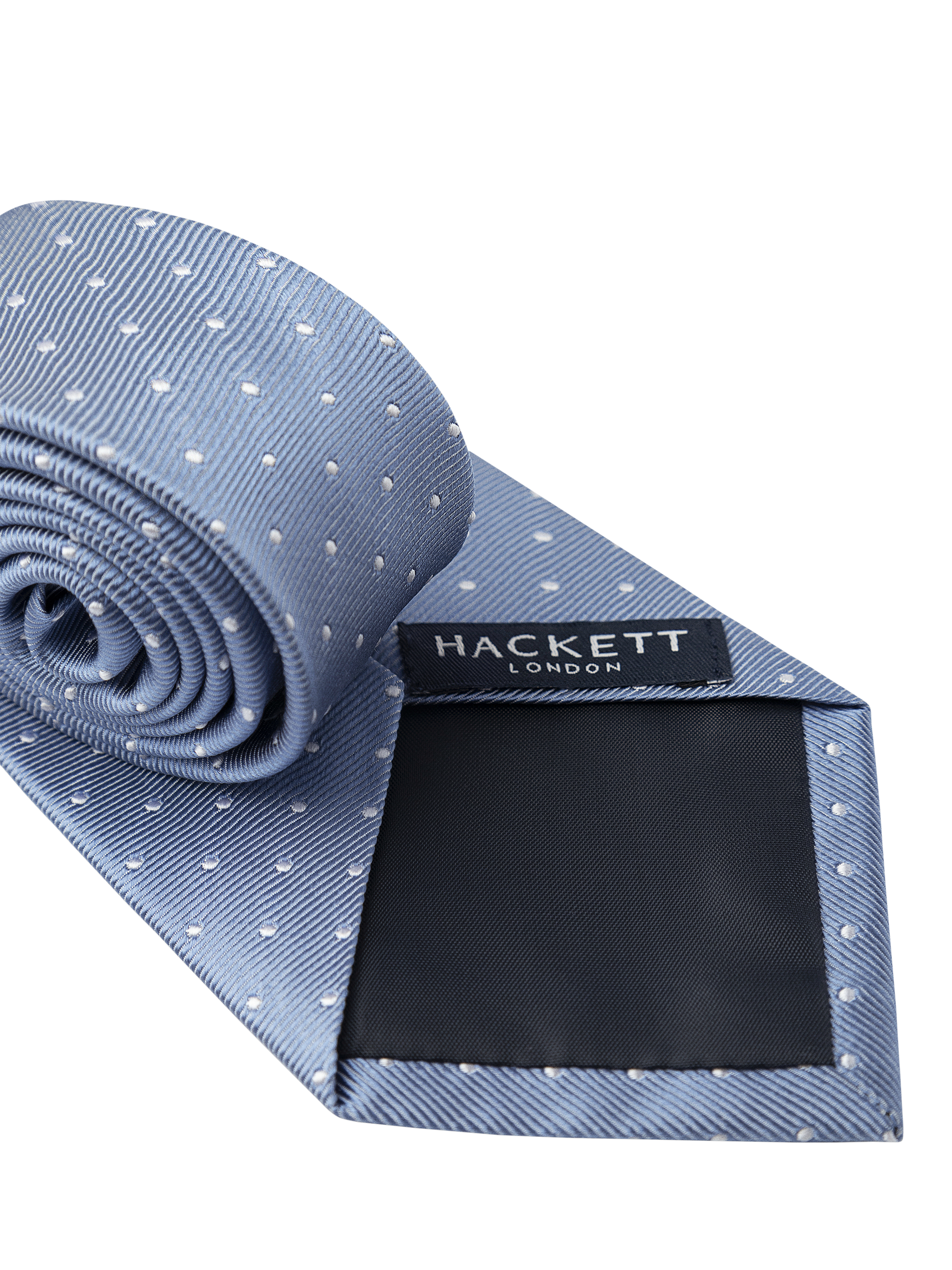 Hackett London Silk Mayfair Dot Tie, Sky Blue, 0