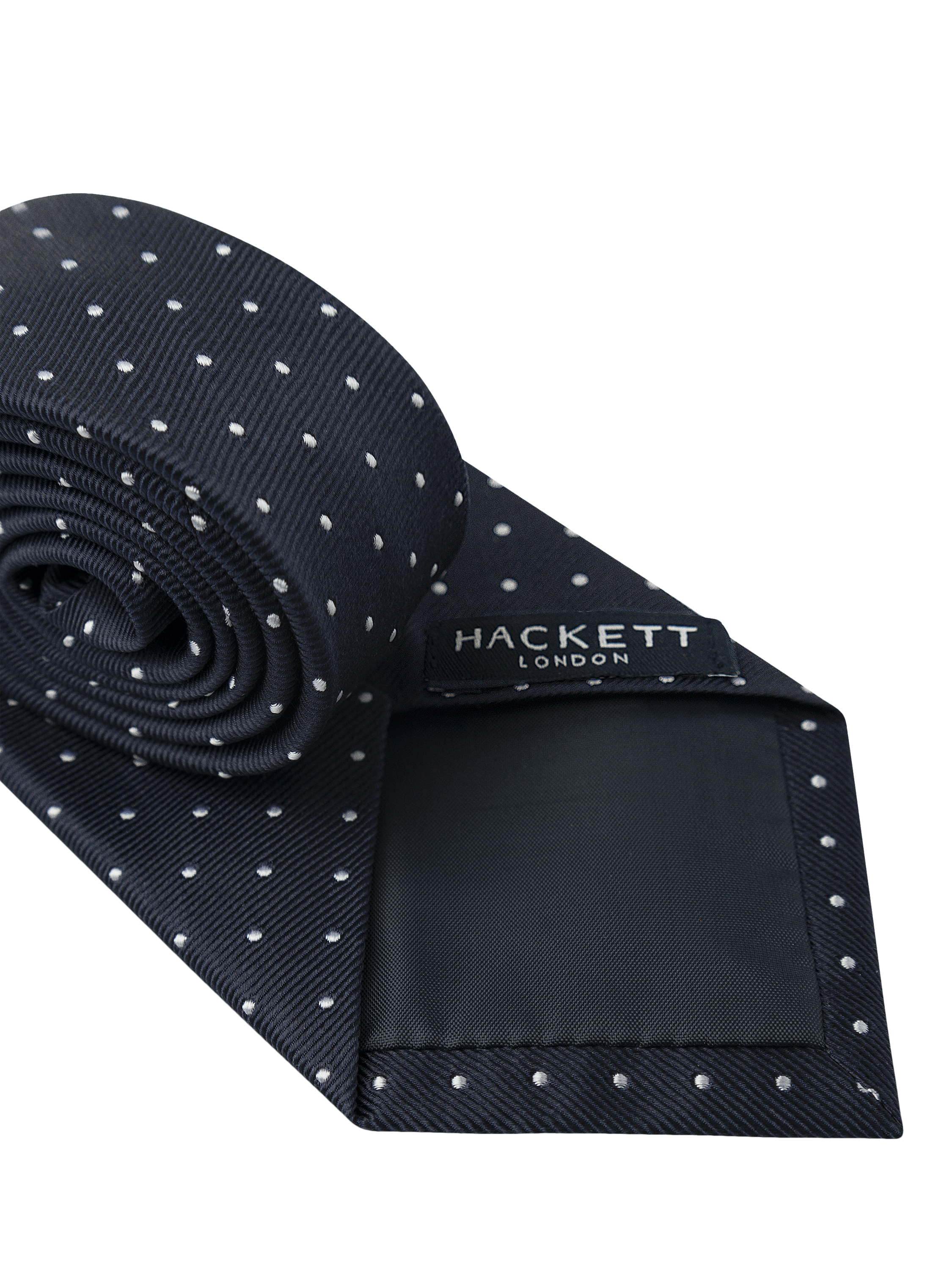 Hackett London Silk Mayfair Dot Tie, Navy