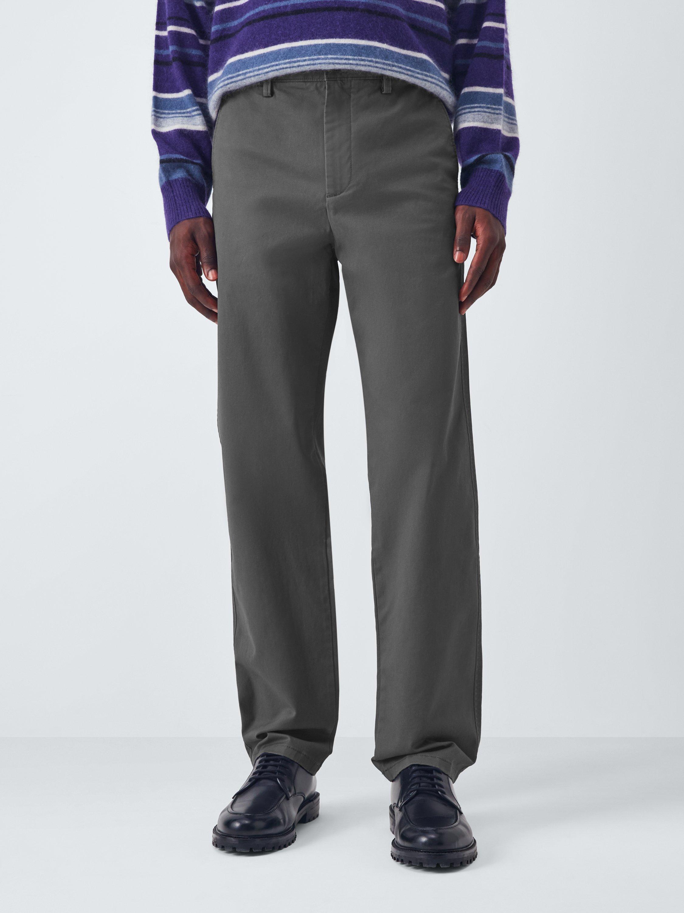 John Lewis Straight Fit Cotton Blend Chinos, Asphalt