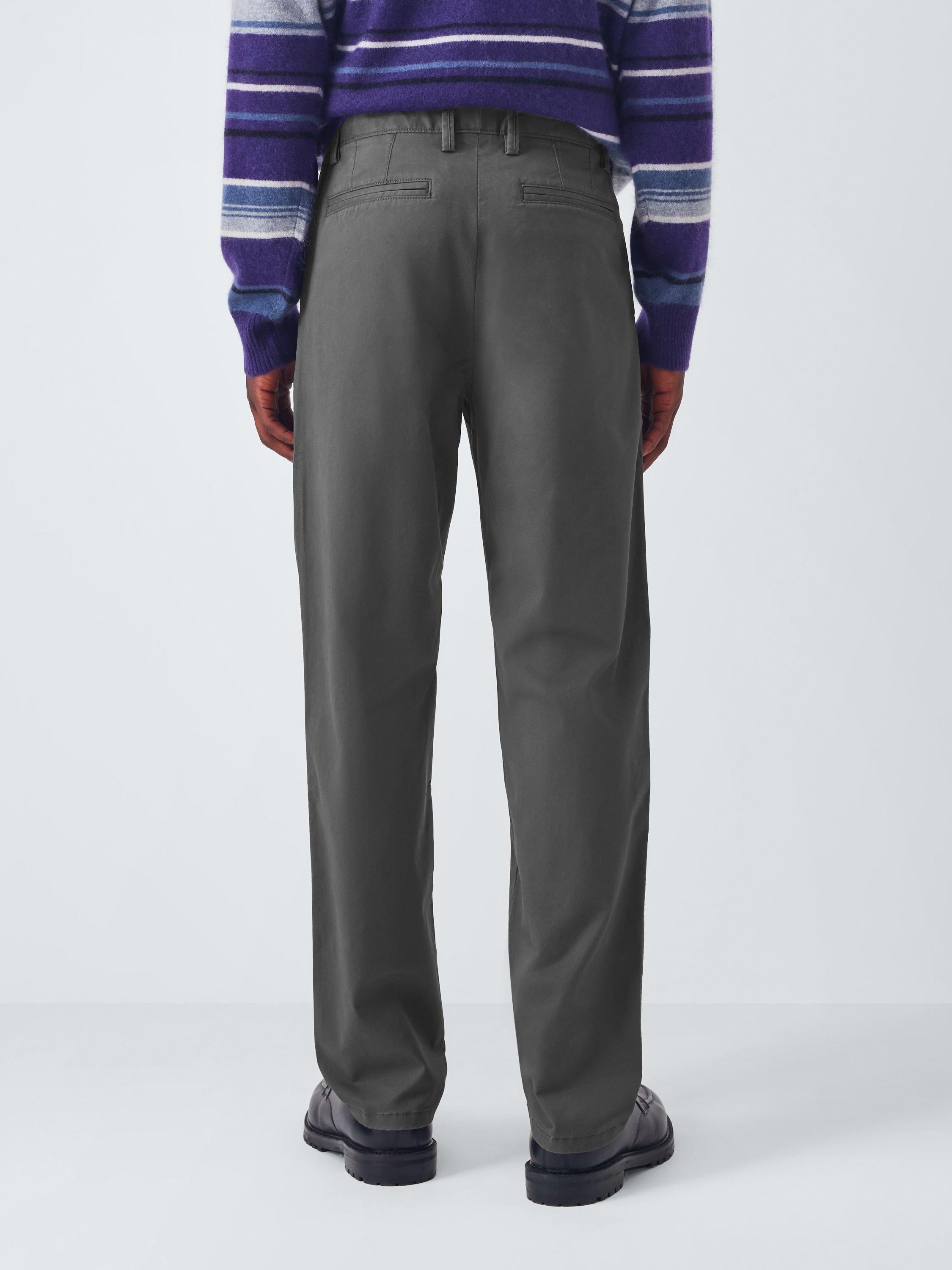 John Lewis Straight Fit Cotton Blend Chinos, Asphalt