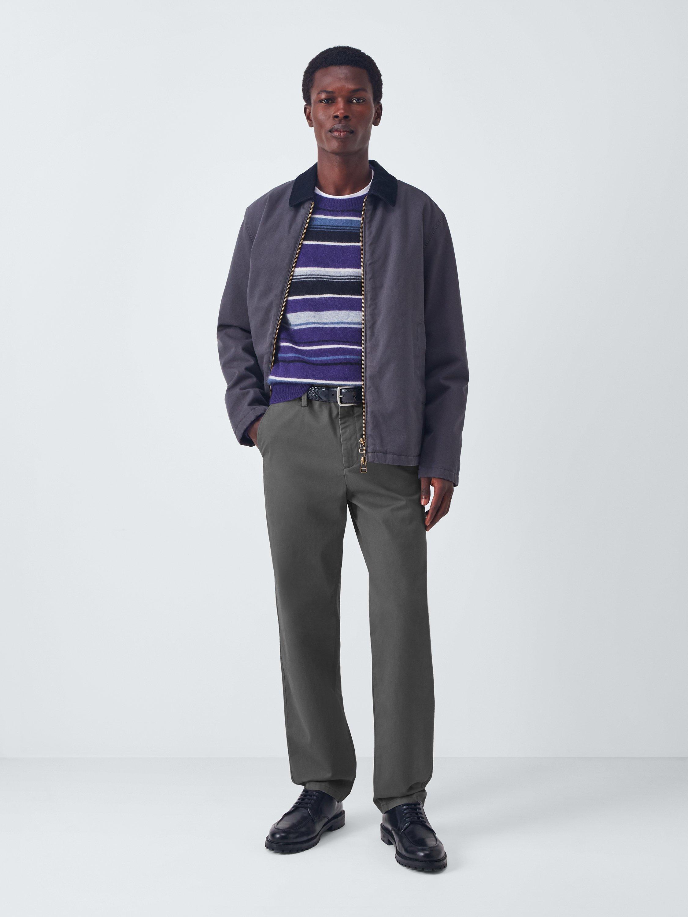 John Lewis Straight Fit Cotton Blend Chinos, Asphalt