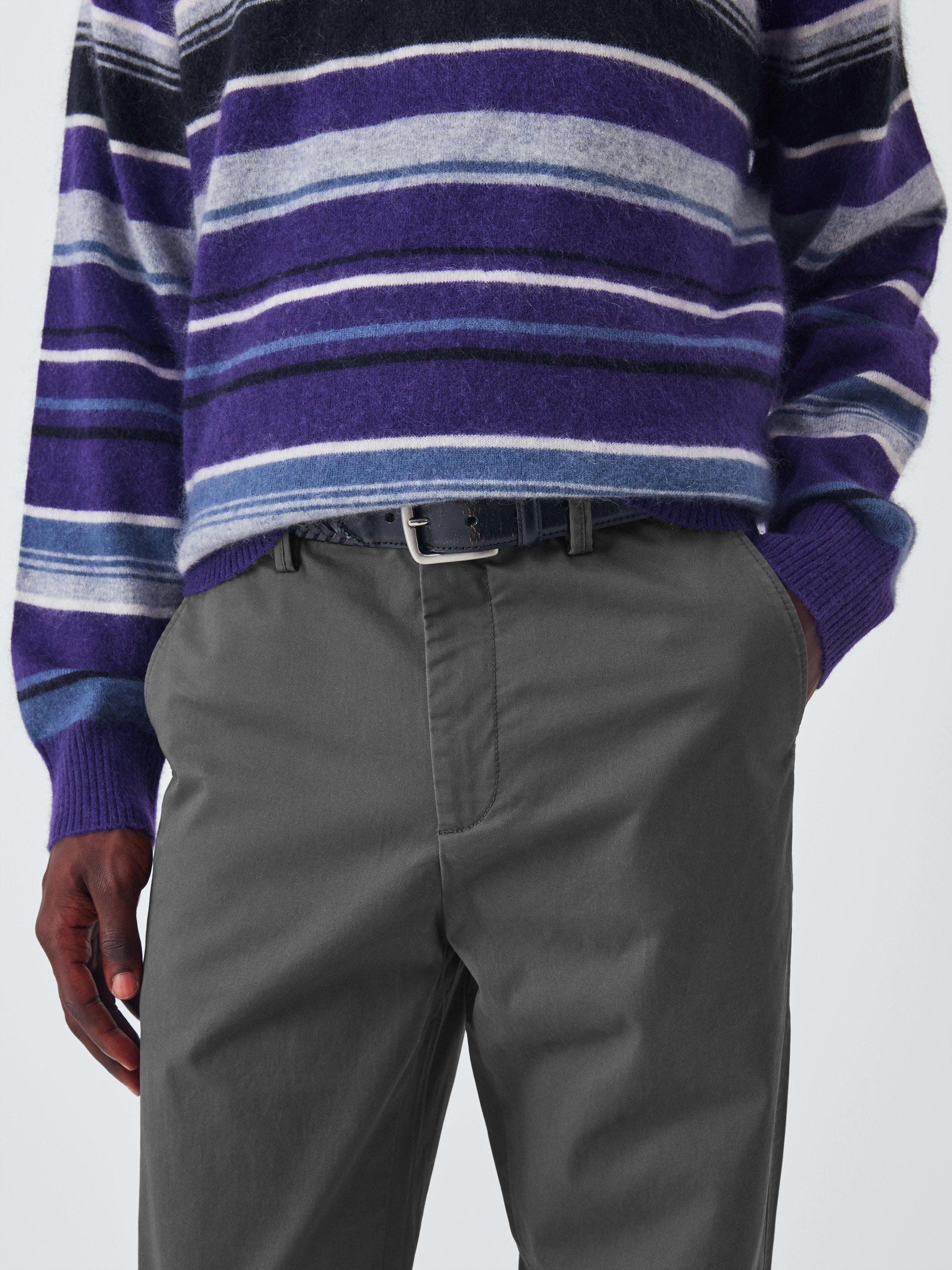 John Lewis Straight Fit Cotton Blend Chinos, Asphalt