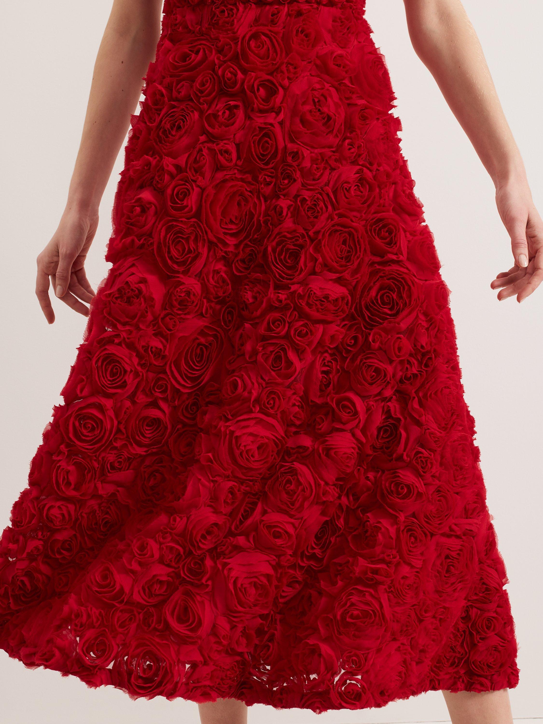 Phase Eight Collection 8 Angeline Rose Textured Dress, Red