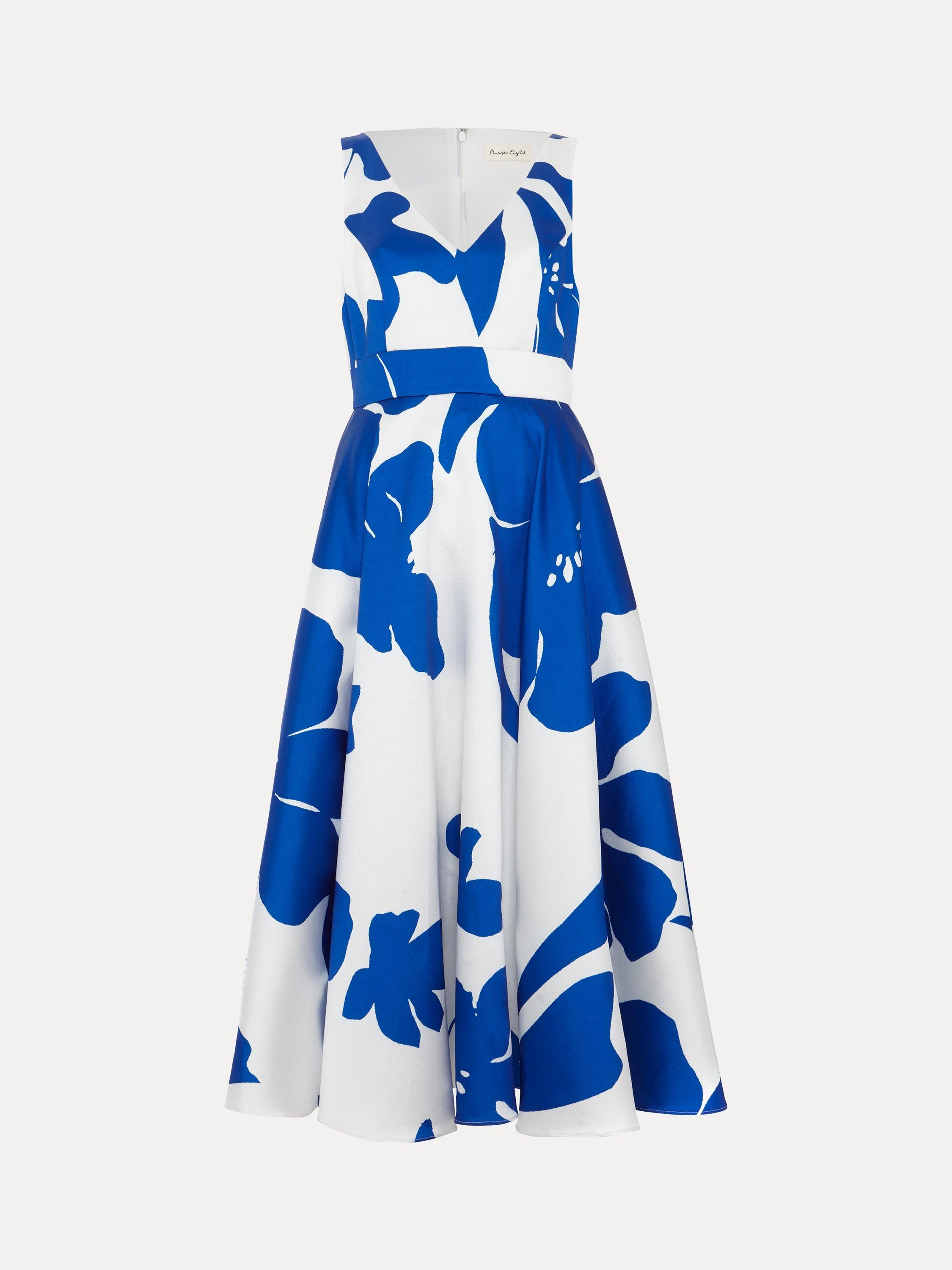Phase Eight Delicia Floral Dress, Cobalt