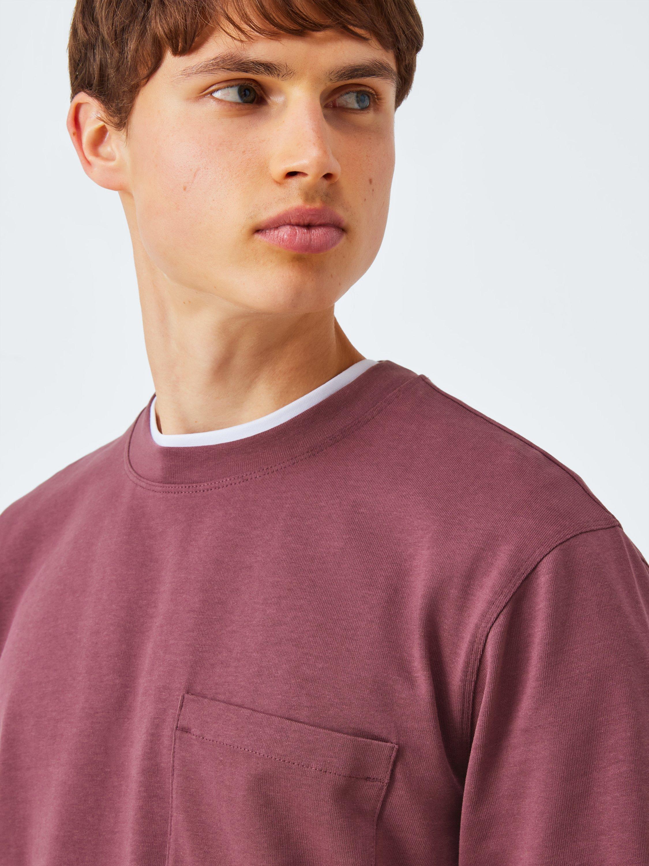Kin Crew Neck Long Sleeve Cotton T-Shirt, Catawba Grape