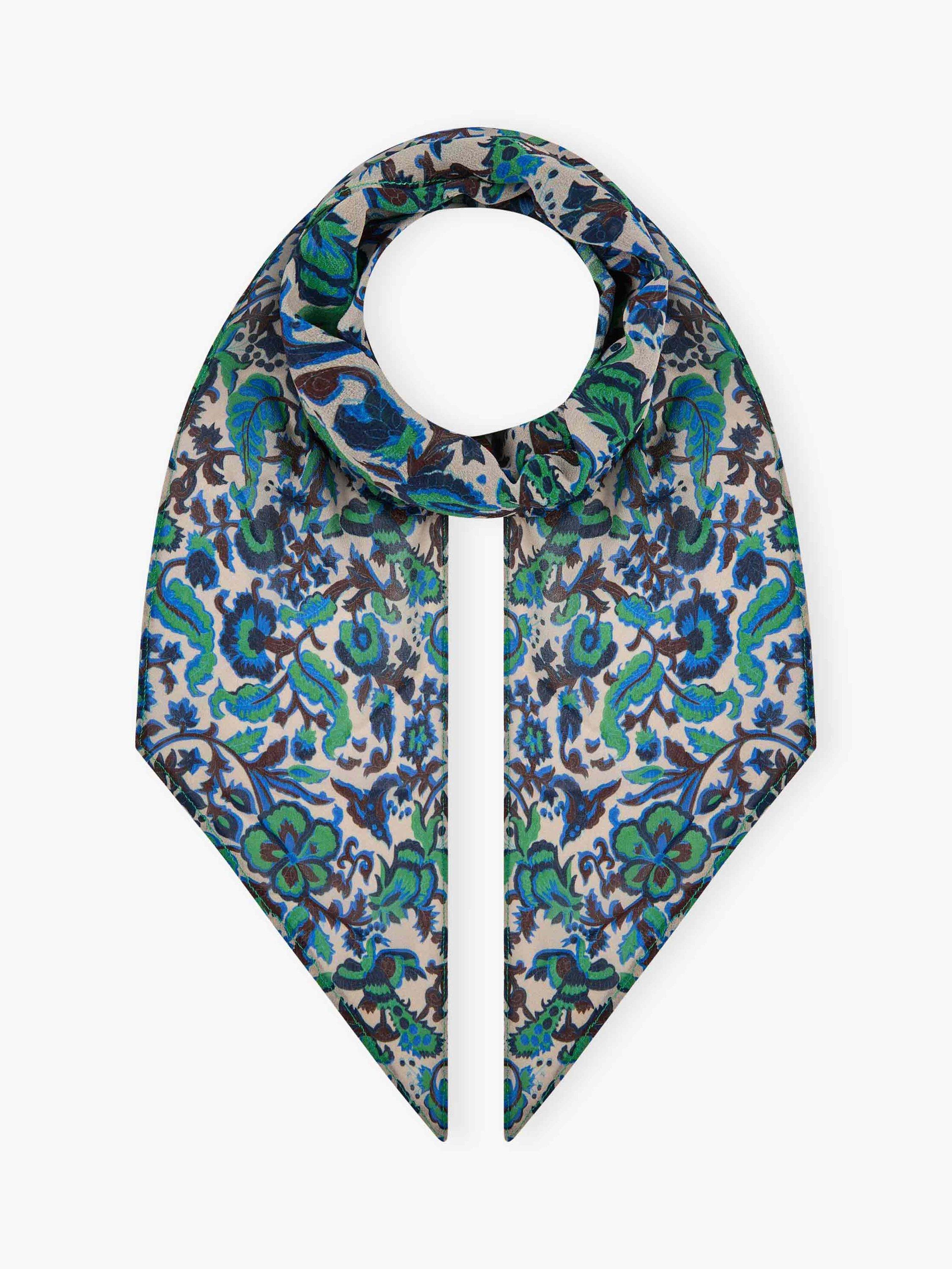 Brora Silk Chiffon Floral Neck Tie, Multi