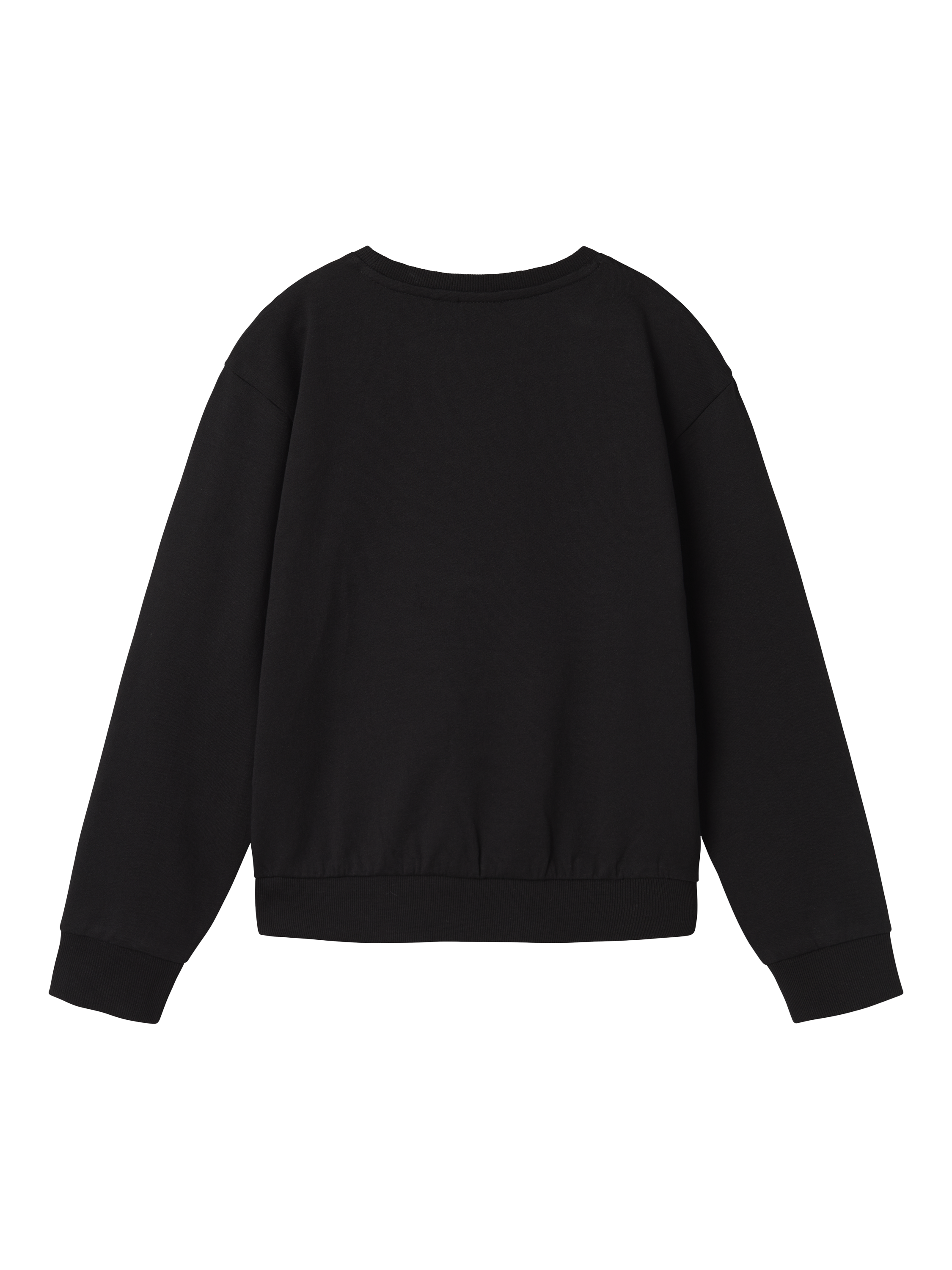 NAME IT Kids' Cotton Squish Mallows Crew Neck Sweatshirt, Black